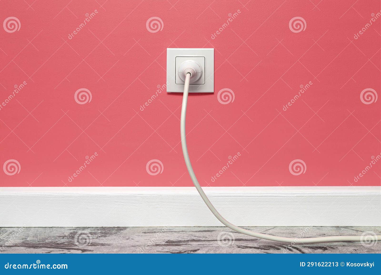 White outlet on pink wall stock image. Image of connection - 291622213