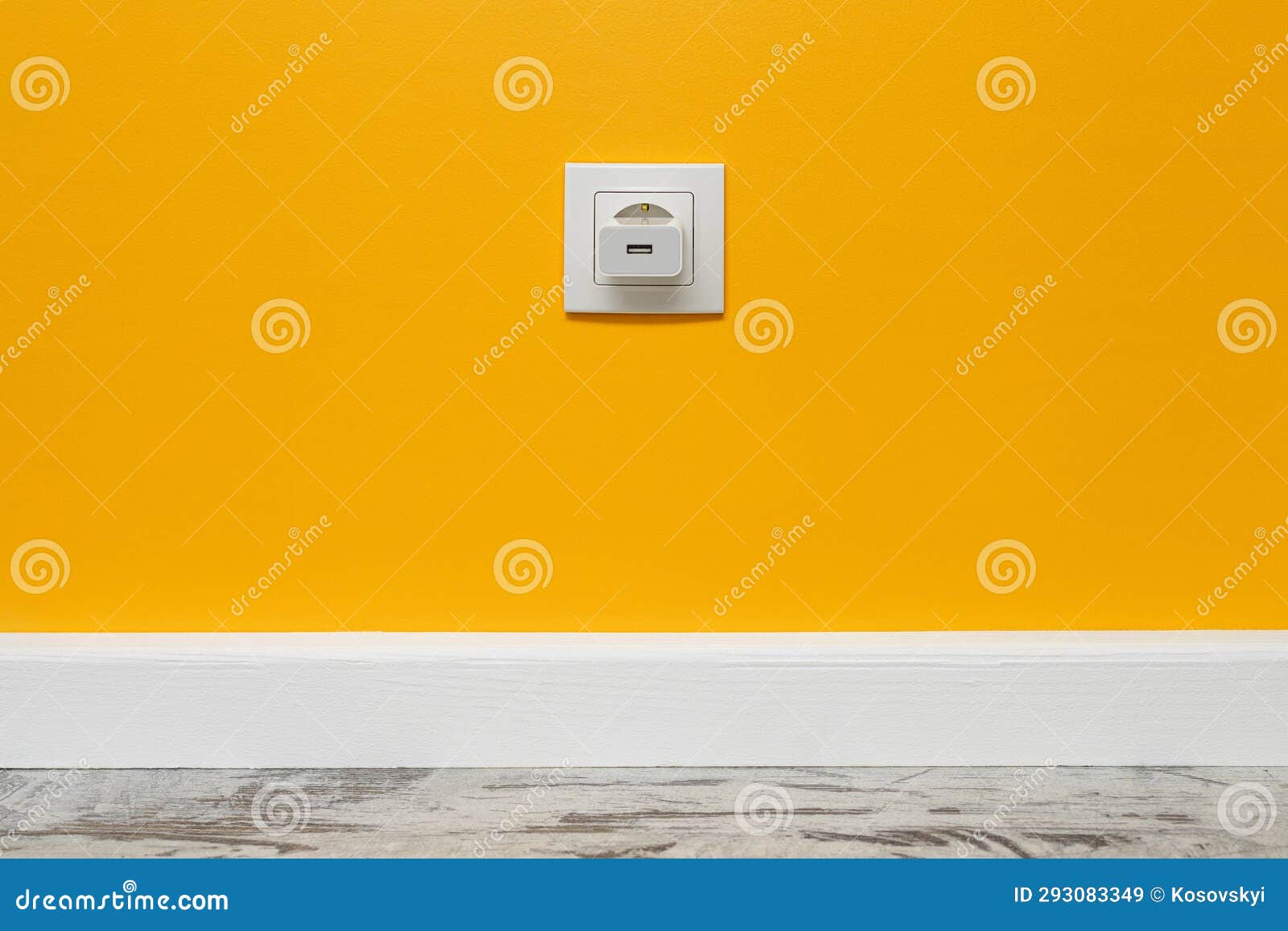 White Outlet on Yellow Wall Stock Image - Image of cable, people: 293083349