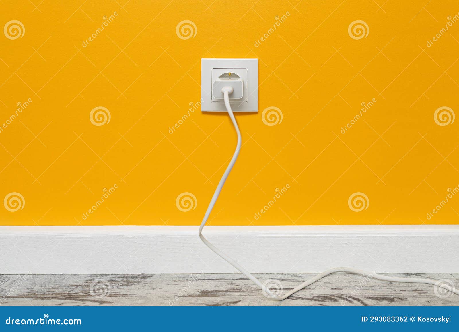 White Outlet on Yellow Wall Stock Photo - Image of yellow, electric ...