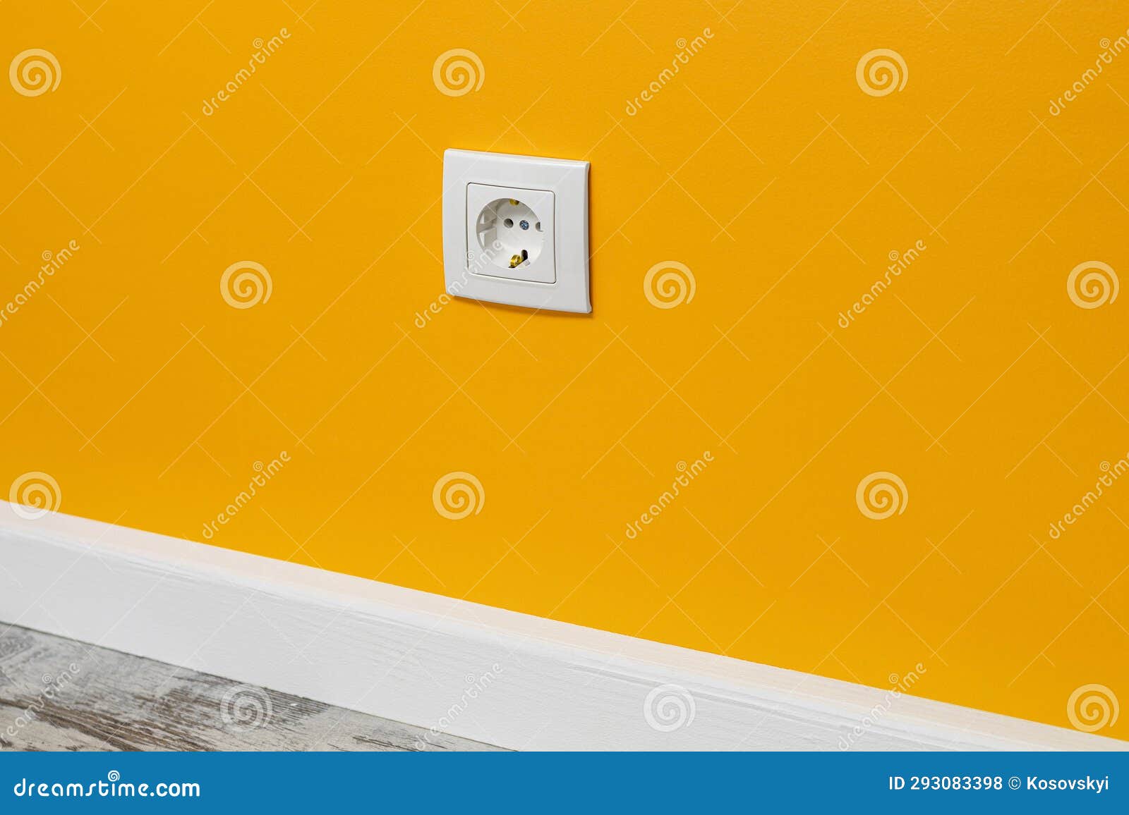 White Outlet on Yellow Wall Stock Photo - Image of house, horizontal ...