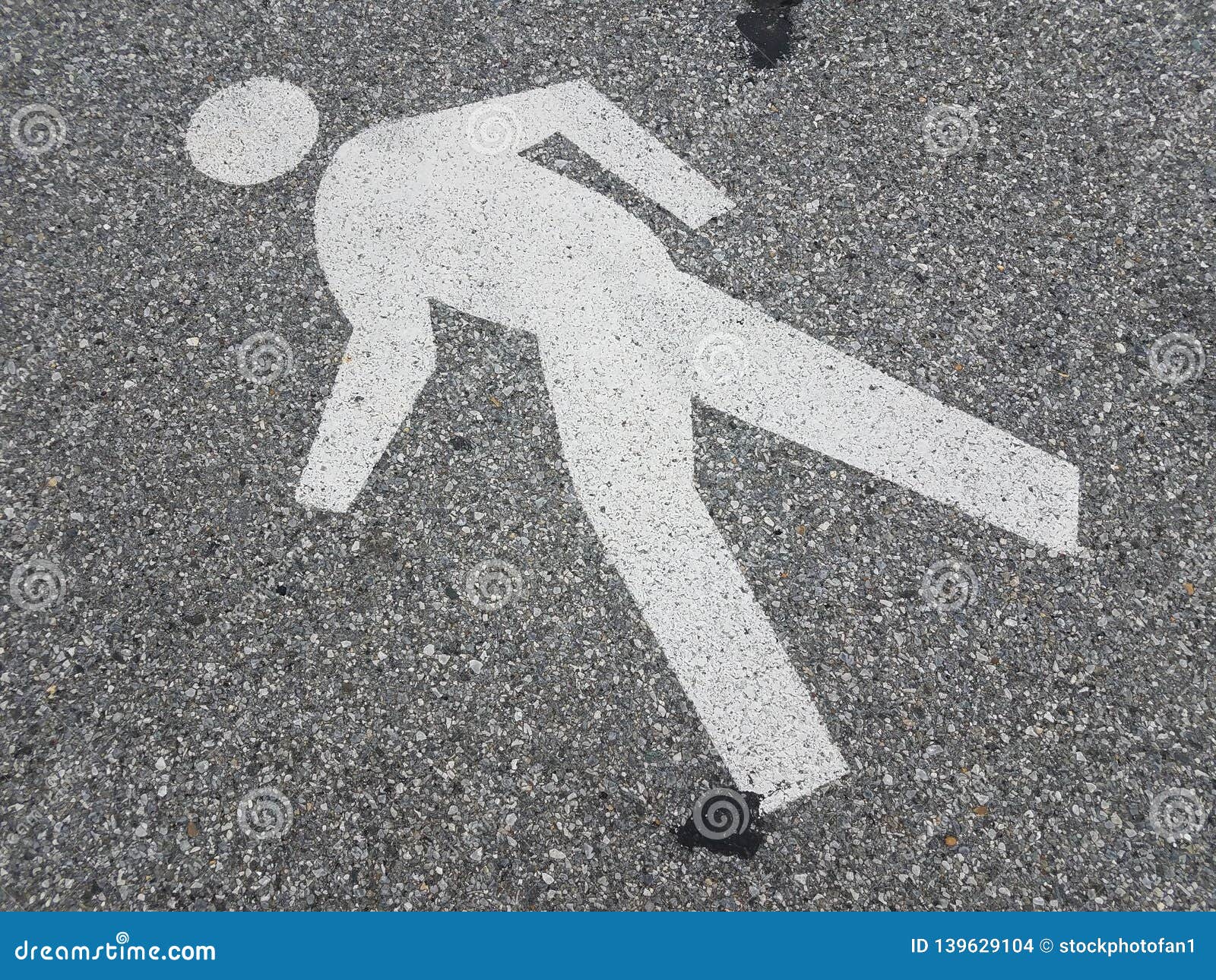 White Outline of Person Walking on Black Asphalt Stock Photo - Image of ...