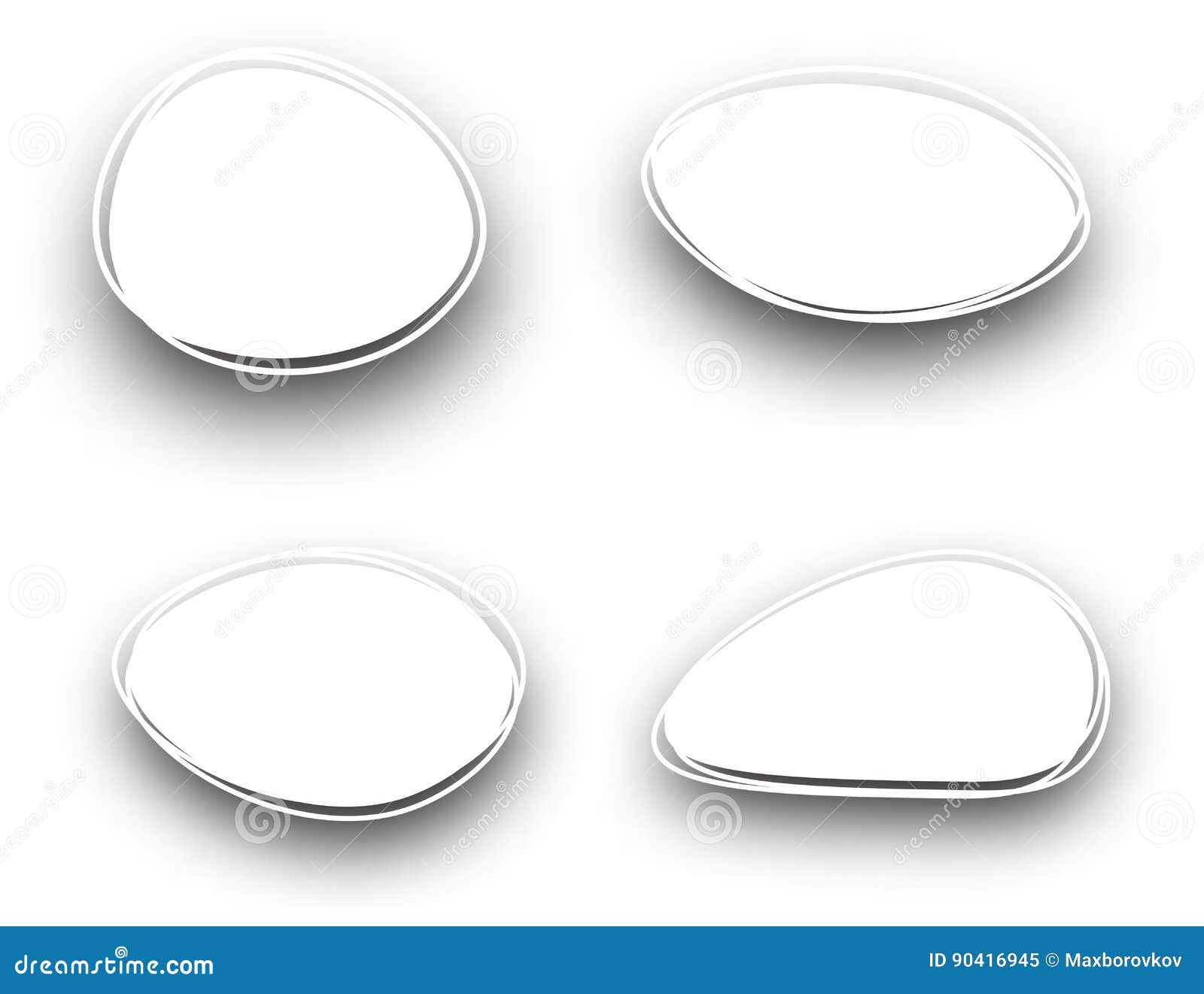 White Oval Backgrounds Set. Stock Vector - Illustration of oval, design ...