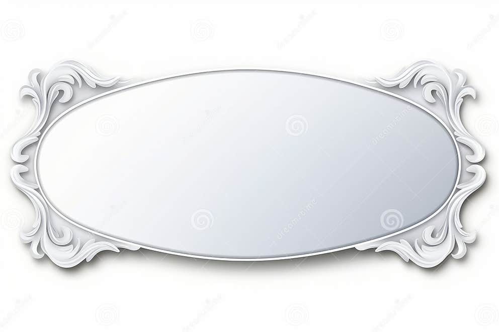 White Oval Mirror with Decorative Frame on the Edge. Generative AI ...