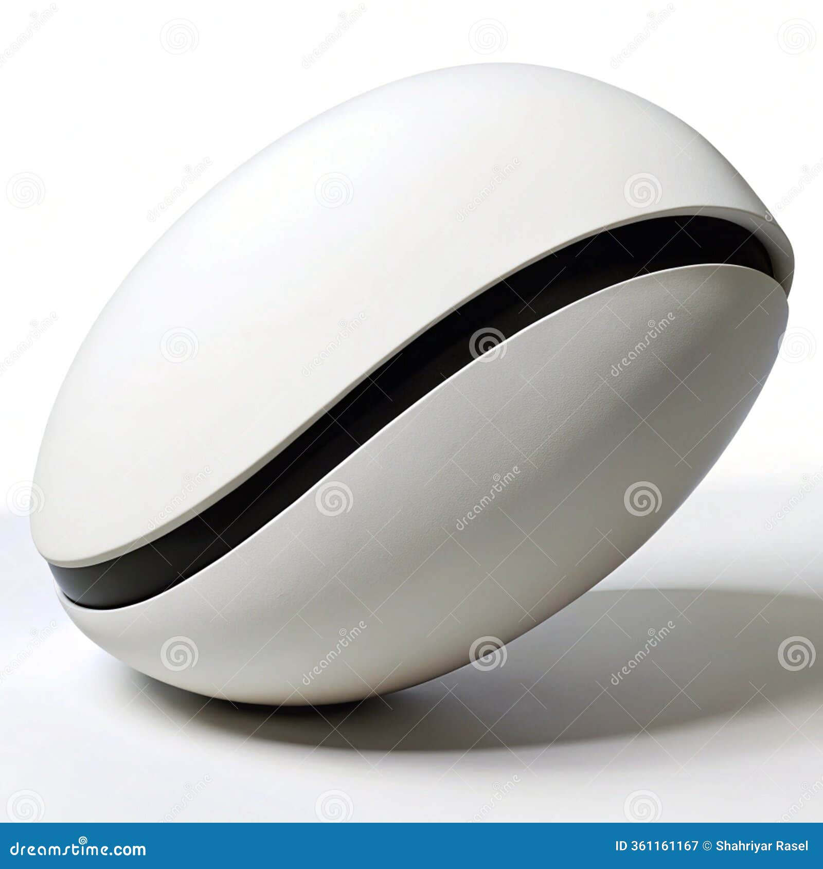 White Oval-shaped Object with Black Curved Line Isolated on Transparent ...