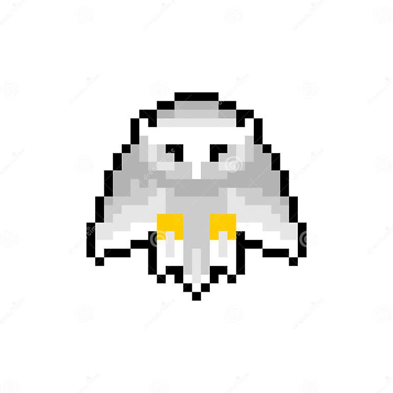 White Owl Pixel Art. 8 Bit Eagle-ow Stock Vector - Illustration of ...
