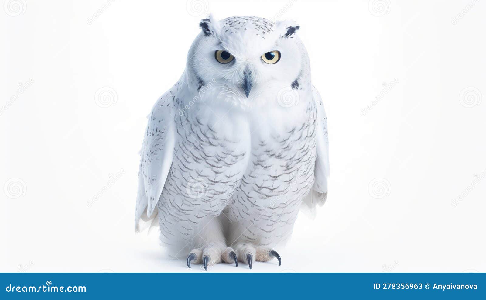A White Owl Sitting on Top of a White Surface. Generative AI Image ...