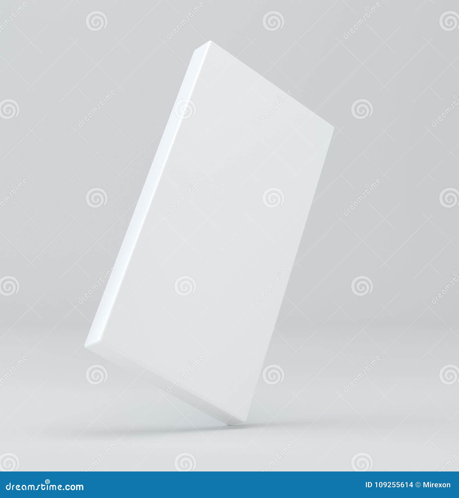 White Package Blank Box from Top Front Side Angle. 3D Illustration on ...