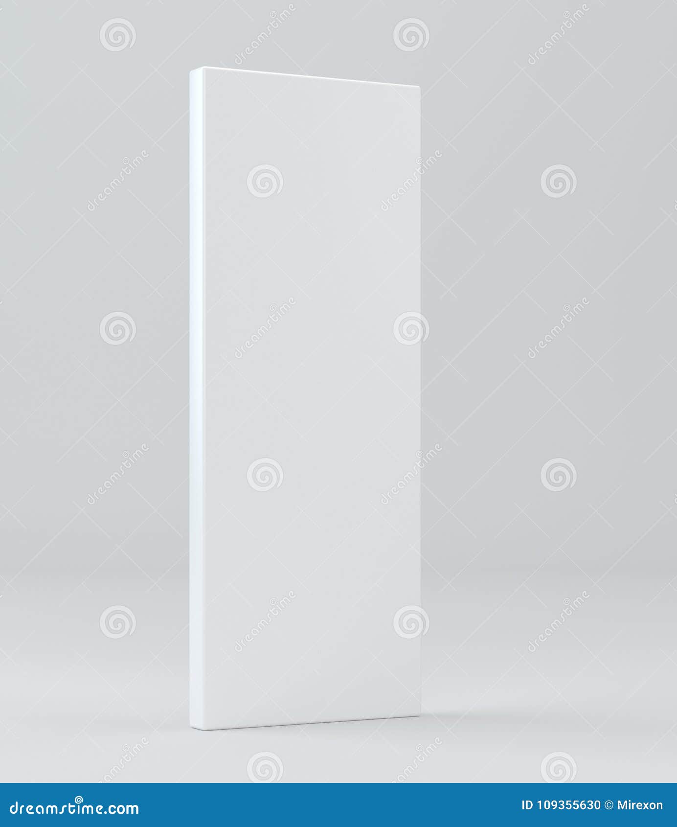 White Package Blank Box from Top Front Side Angle. 3D Illustration on ...