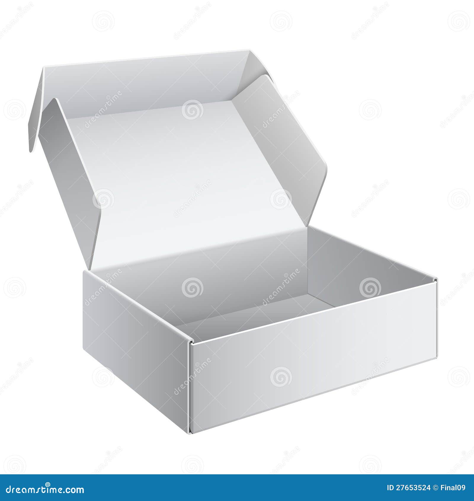 White Box Package Mock-up Set. Vector Isolated 3D White Carton ...
