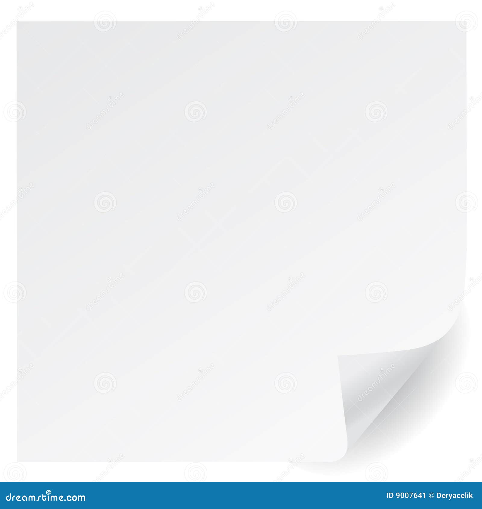 White Page Curl Corner On Blank Sheet Of Paper. Turn Paper Sticker With ...