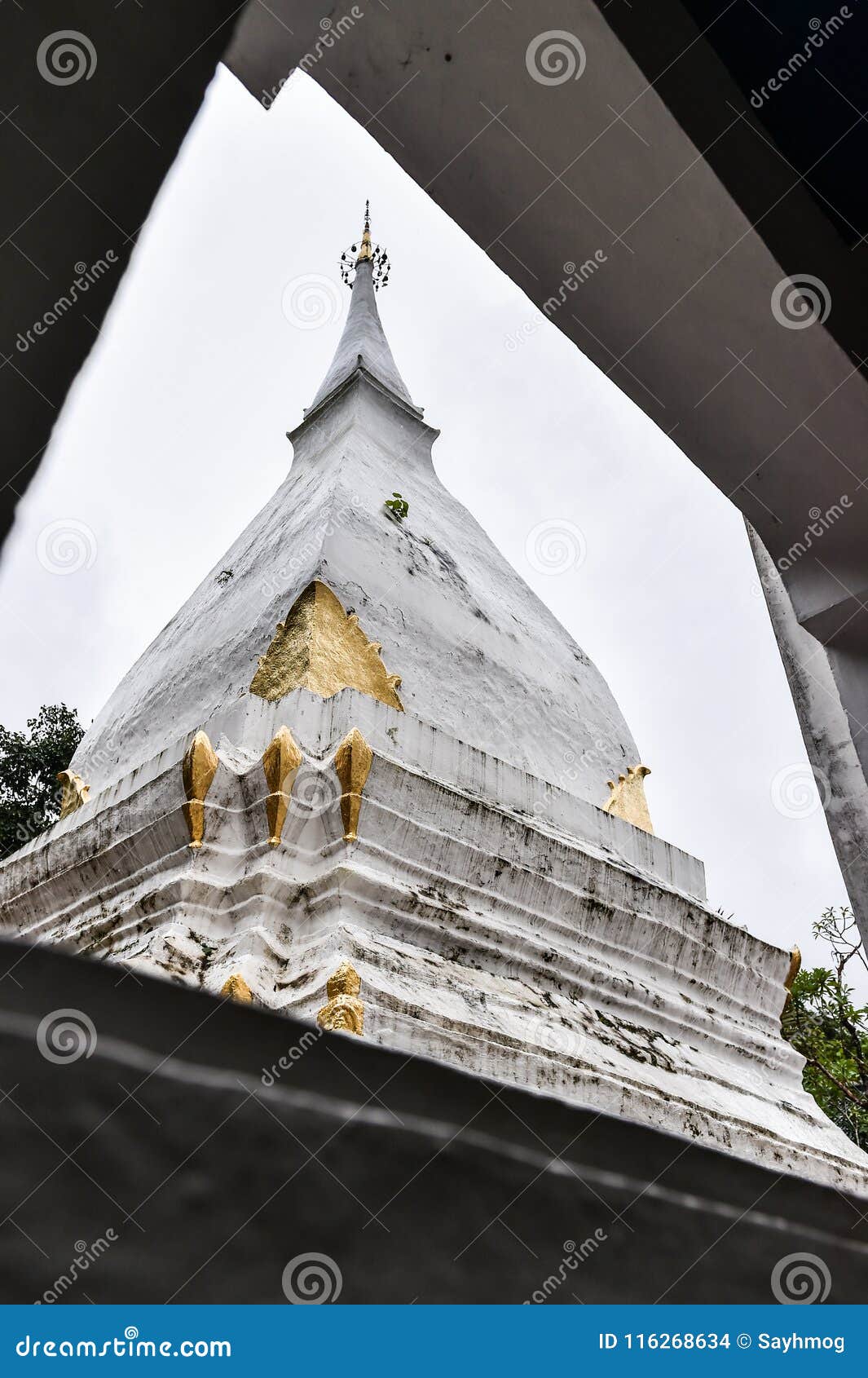 White Pagoda in Window Frame Stock Photo - Image of culture, beautiful ...