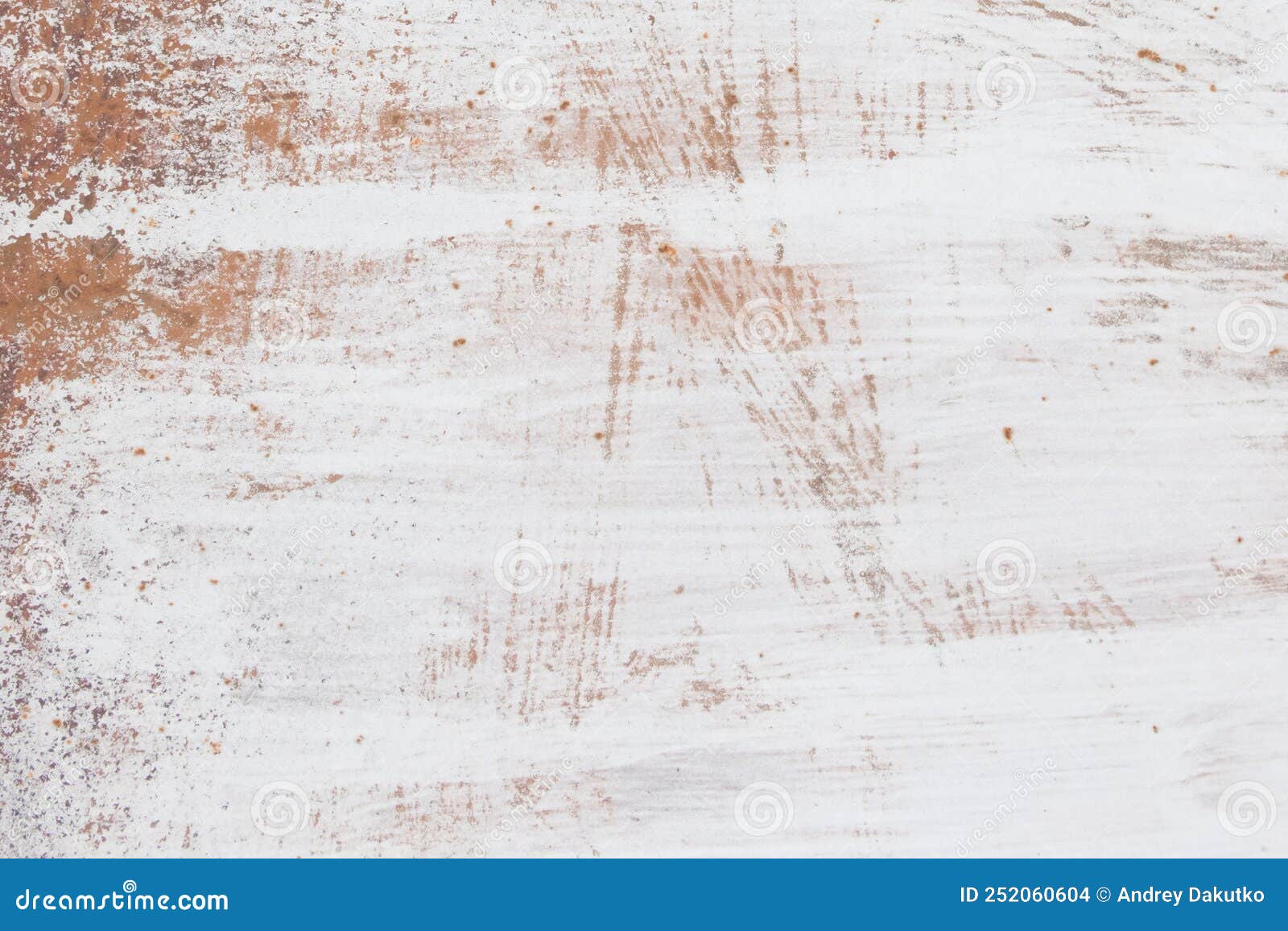 White Paint Abstract Pattern on the Surface of an Old Rusty Metallic ...