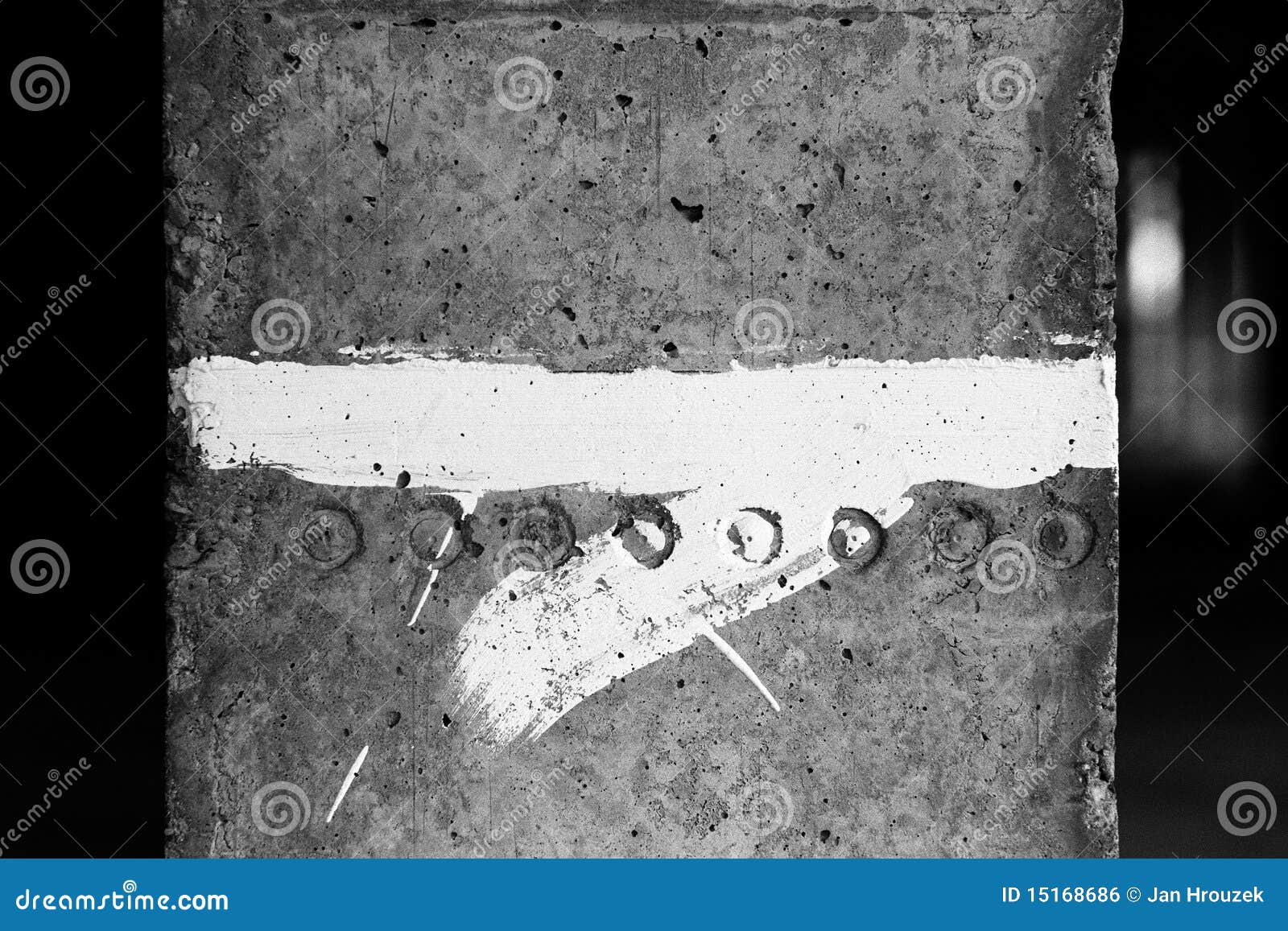 White Paint on Concrete Pillar I Stock Photo - Image of pillar ...