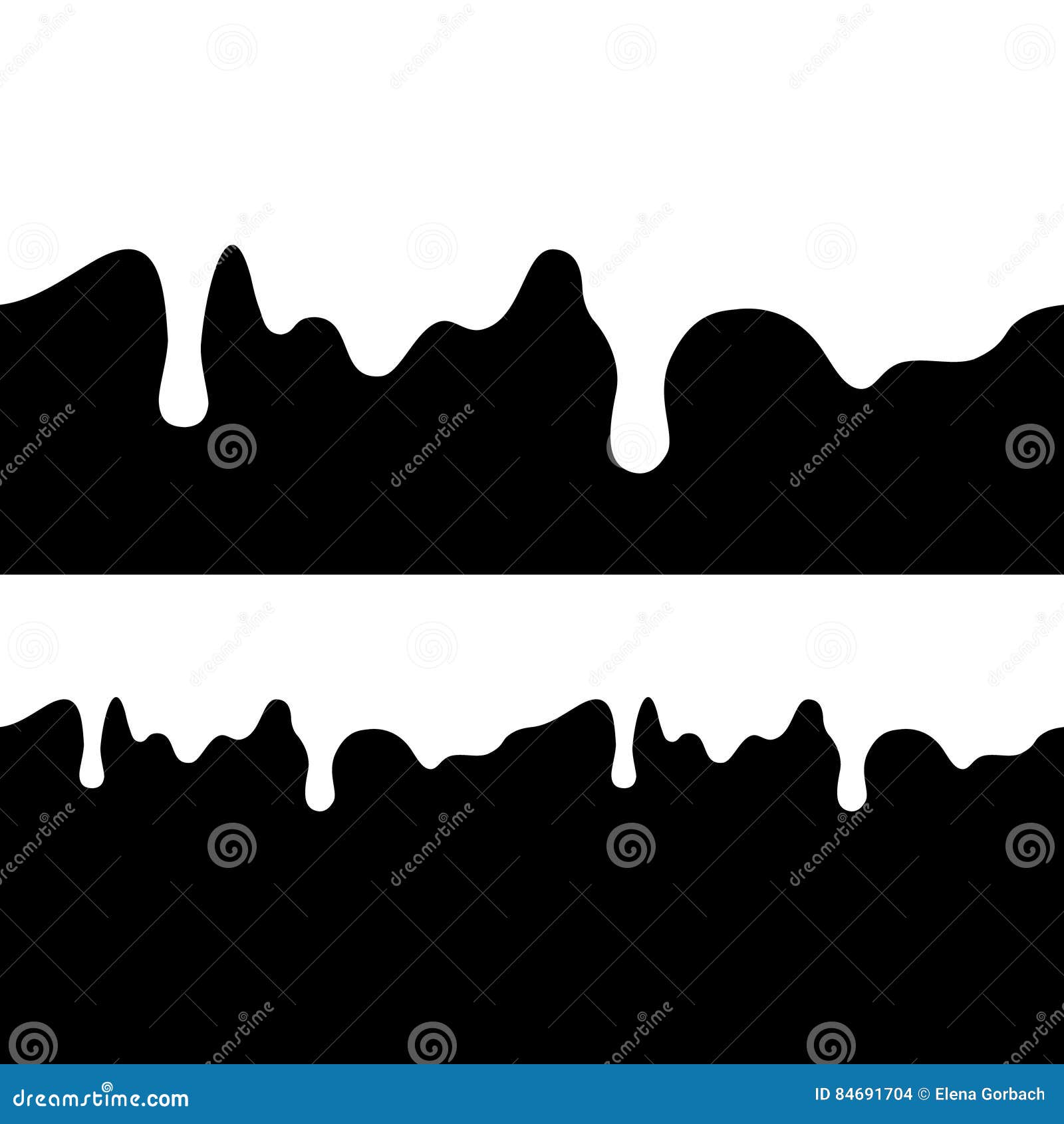 White Paint Dripping. Abstract Blob. Black Background. Stock Vector ...