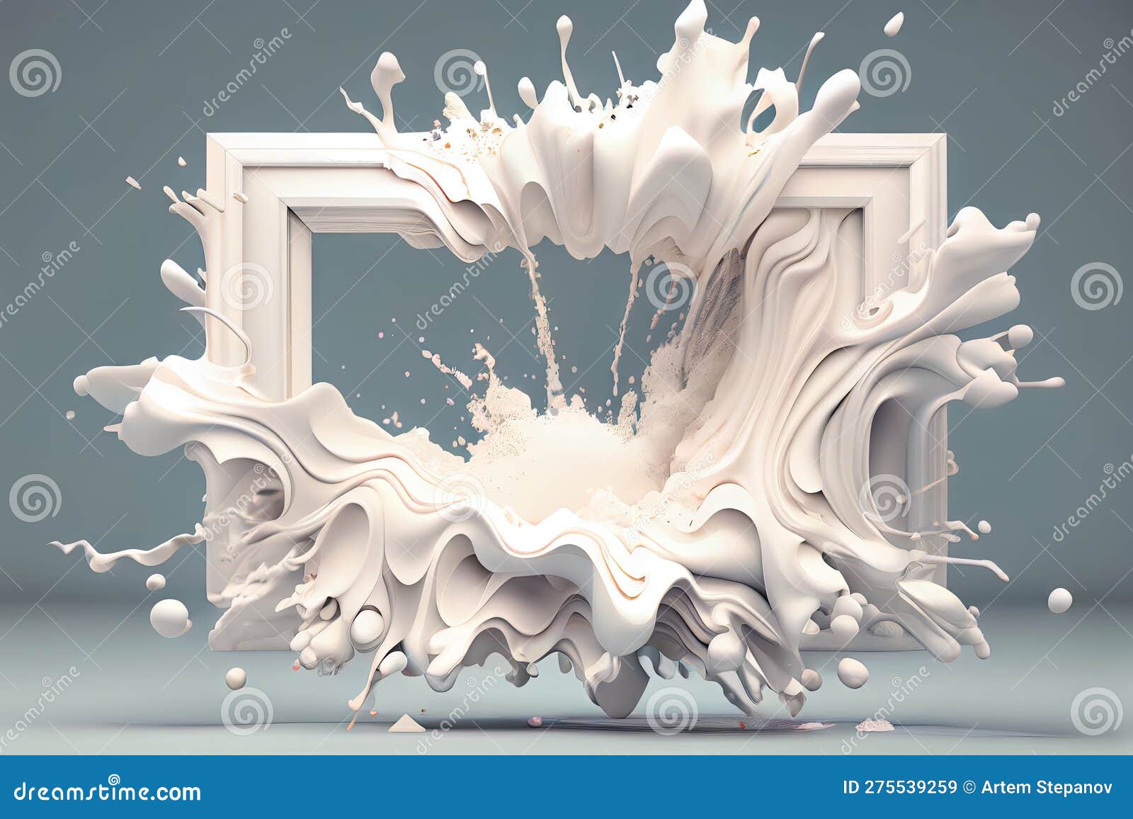 White Paint Explosion Frame, Snow Burst Border, Powder Spray Blast ...