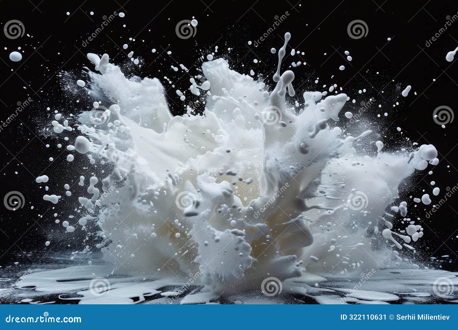 White Paint Explosion Splash Abstract Background. Milk Cloud, Dust ...