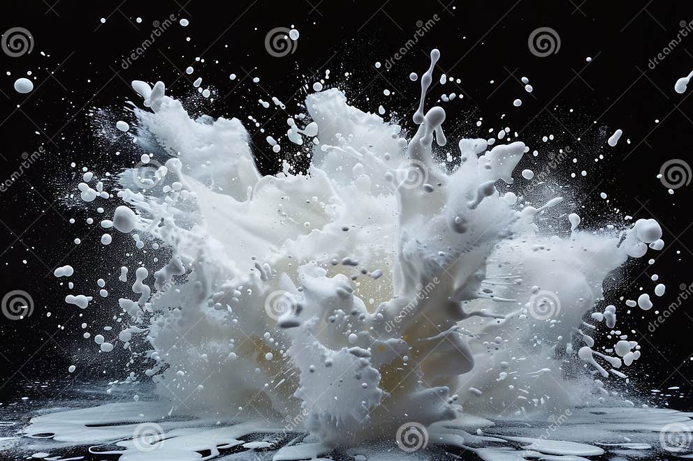 White Paint Explosion Splash Abstract Background. Milk Cloud, Dust ...