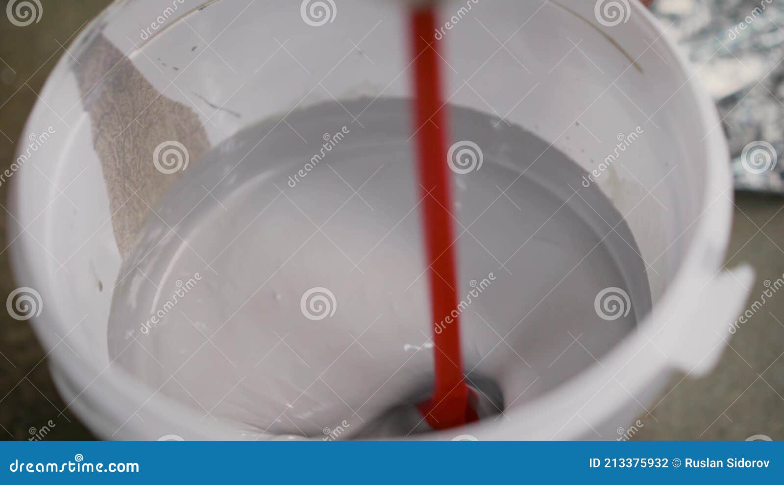 Drill Paddle Mixer On A Bucket With White Paint Stock Photo ...