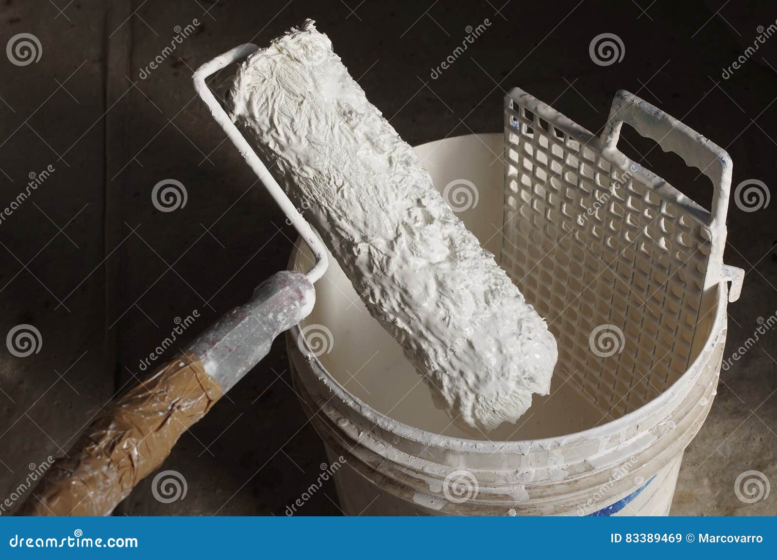 White paint roller stock image. Image of home, rolled - 83389469
