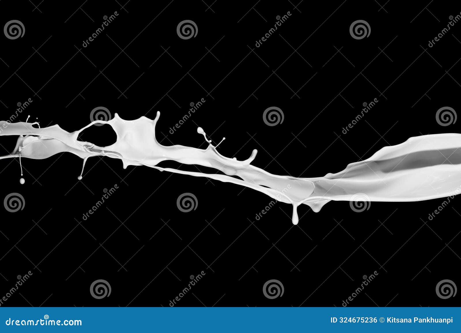 White Paint Splash Isolated on Black Background. Stock Photo - Image of ...