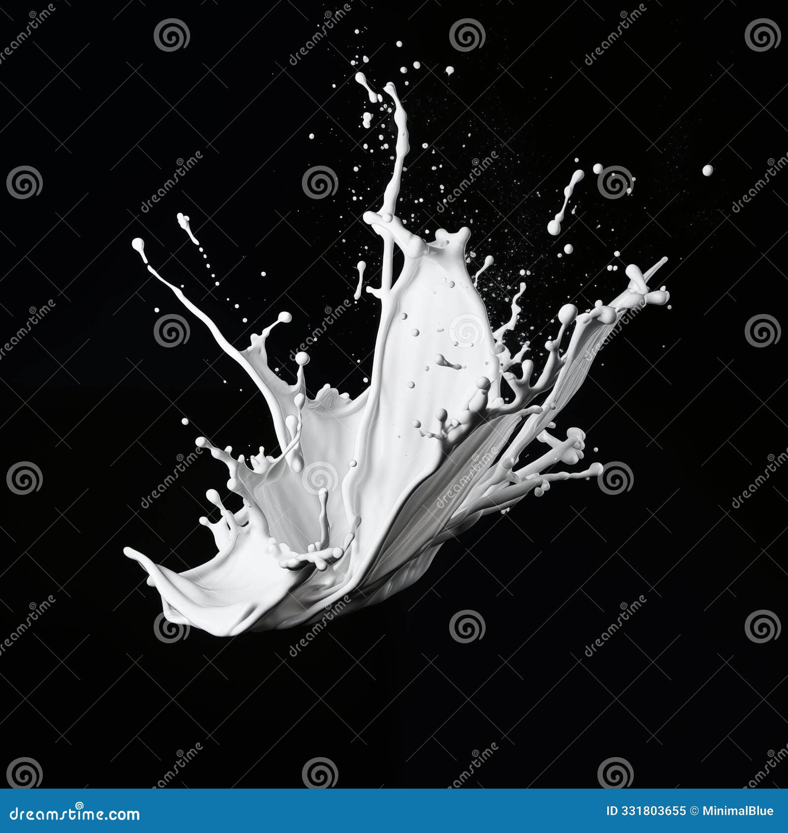 White Paint Splash in Motion on Black Background Stock Illustration ...