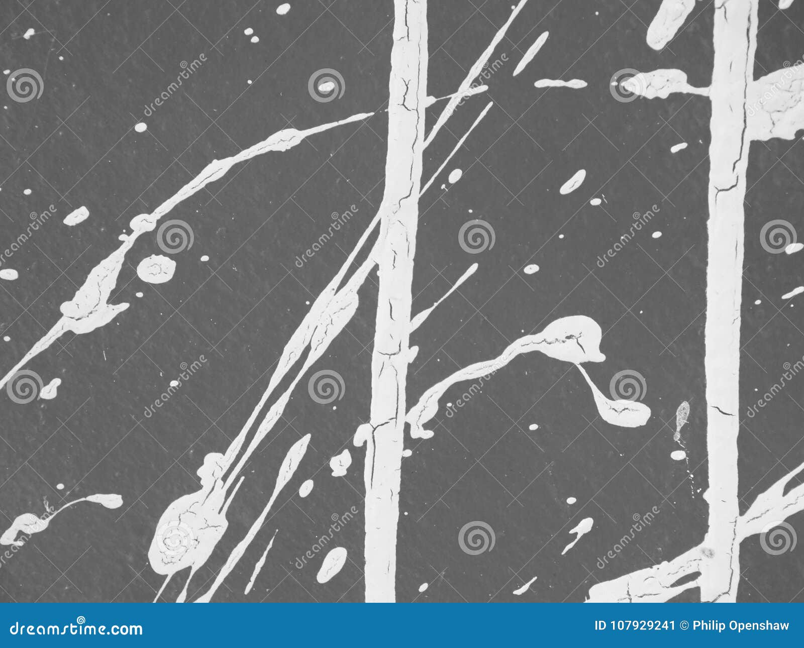 White Paint Splashes and Drips on a Grey Wall Stock Image - Image of ...