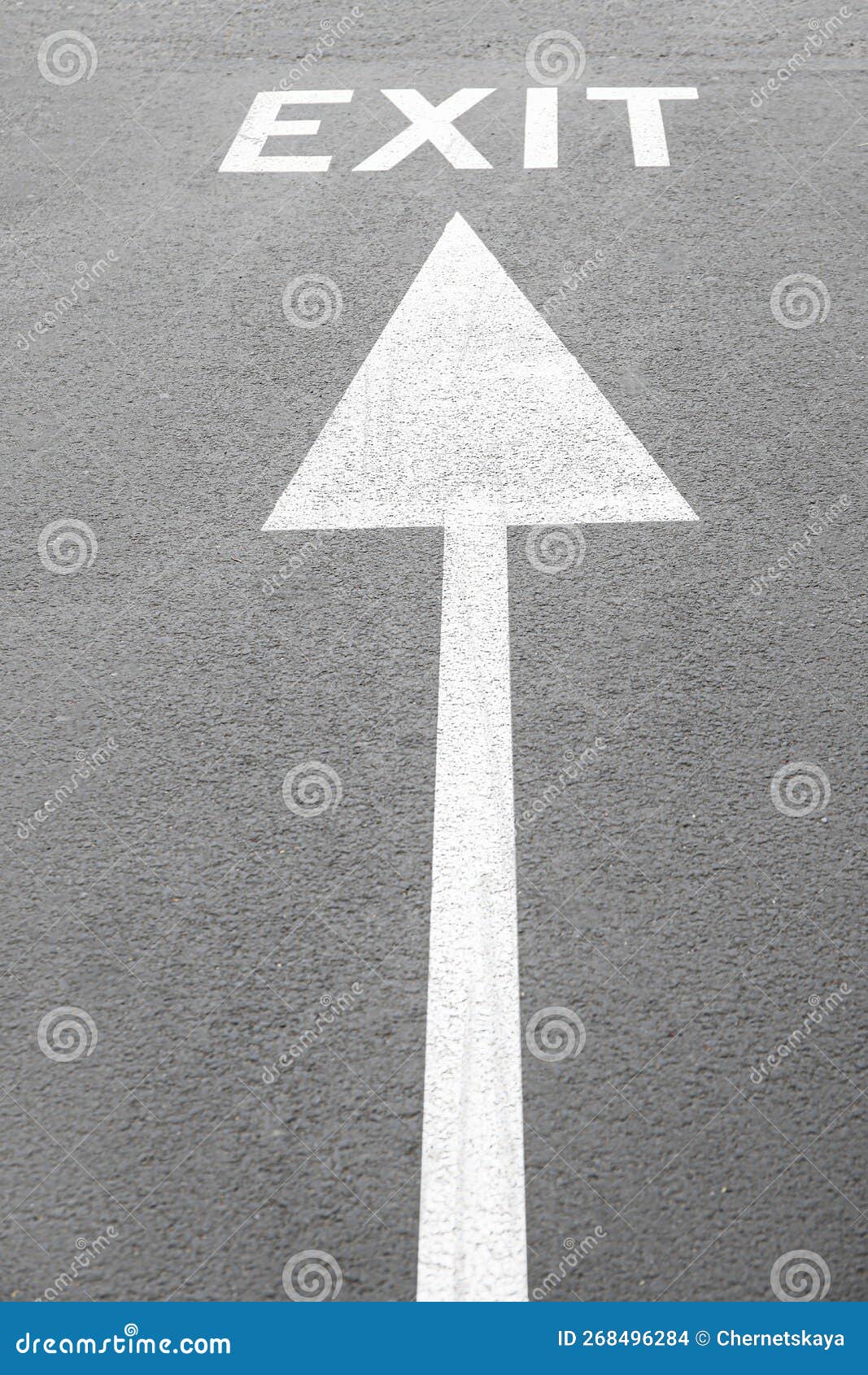 White Painted Arrow and Exit Marking on Road Outdoors Stock Photo ...