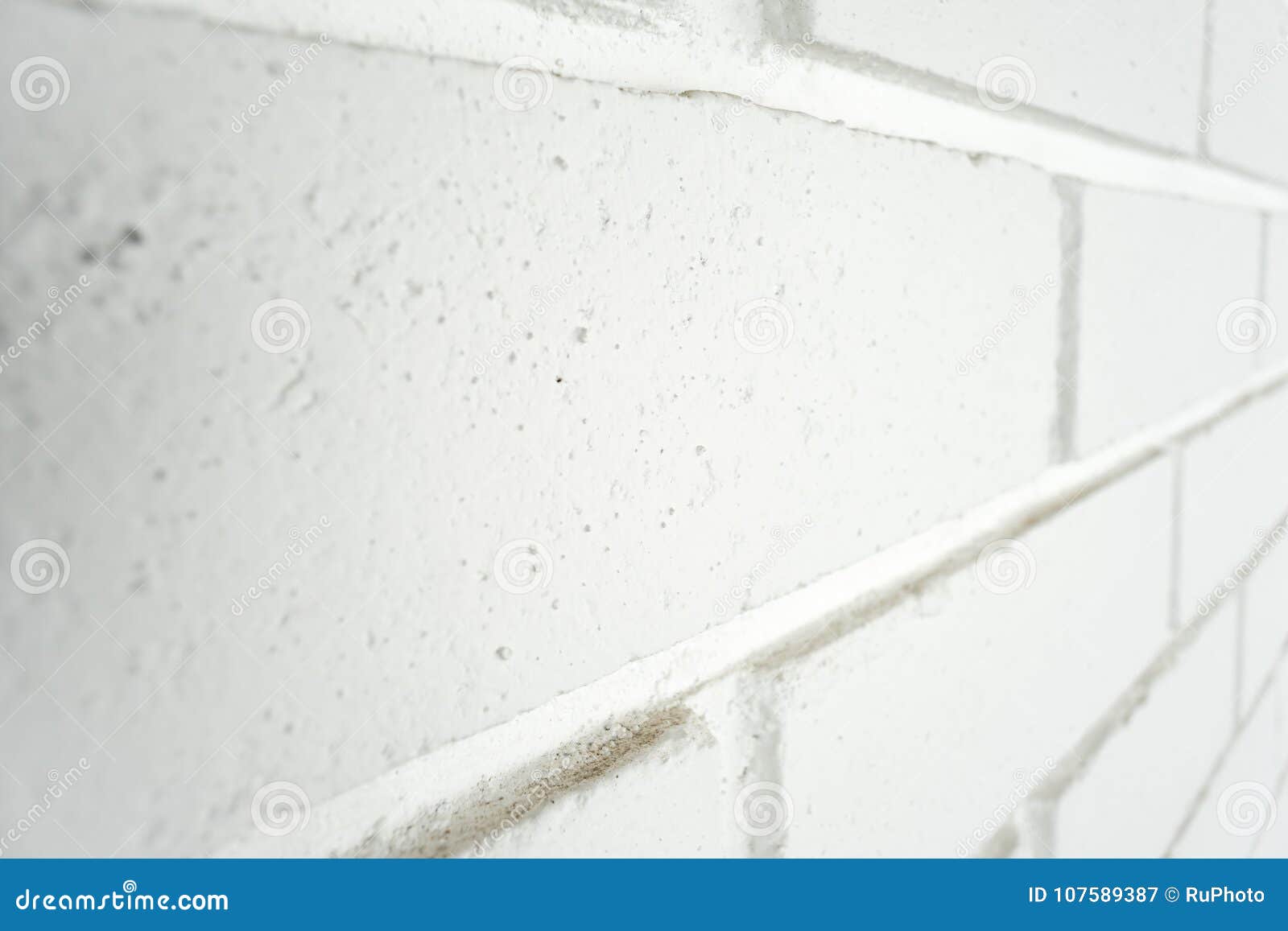 White Painted Brick Wall at an Angle Stock Image - Image of home ...