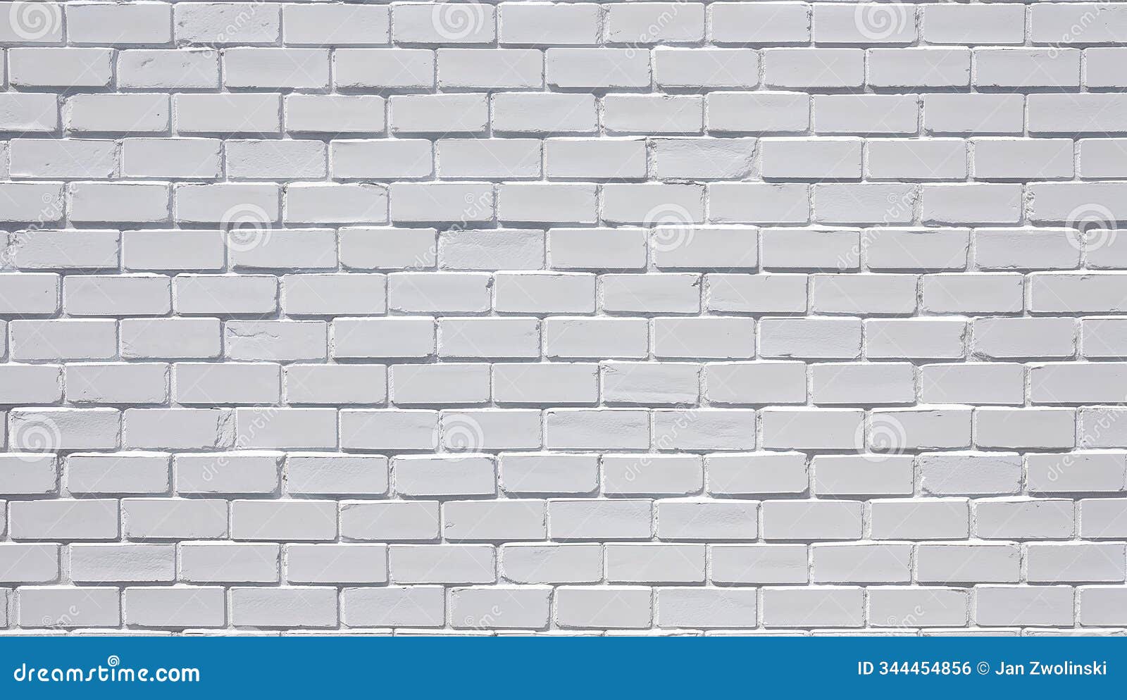 White Painted Brick Wall with Uniform Rectangular Bricks Design Stock ...