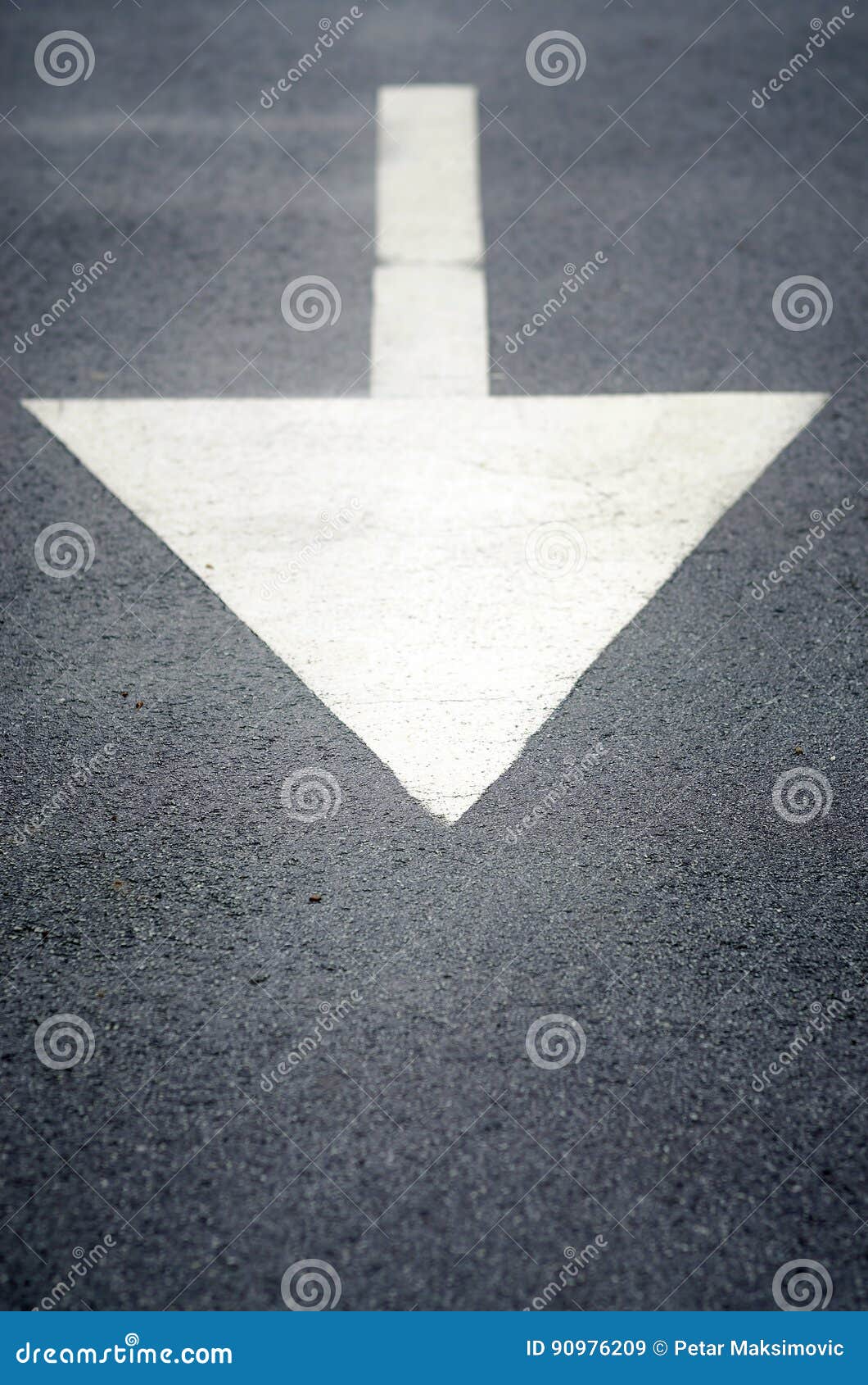 White Painted Direction Arrow Sign on the Road Stock Image - Image of ...