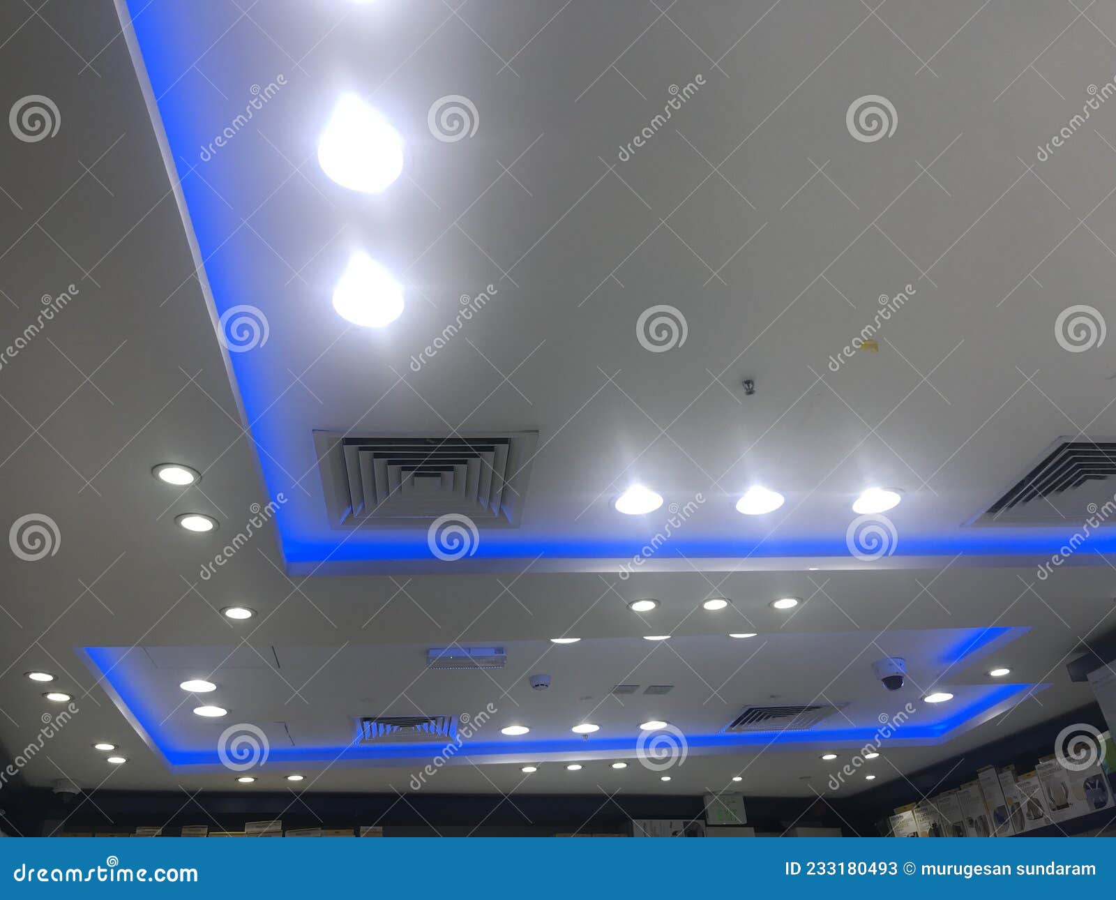 White Painted Gypsum Suspended False Ceiling Interiors for Reception ...