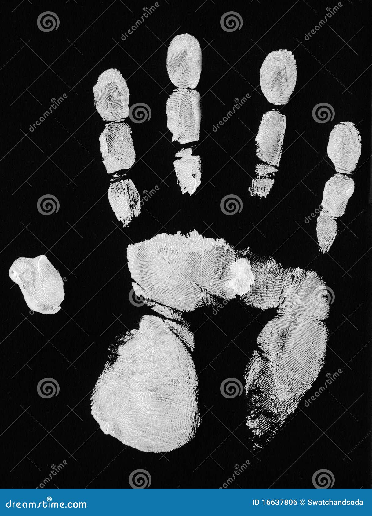 Black Handprint On Door