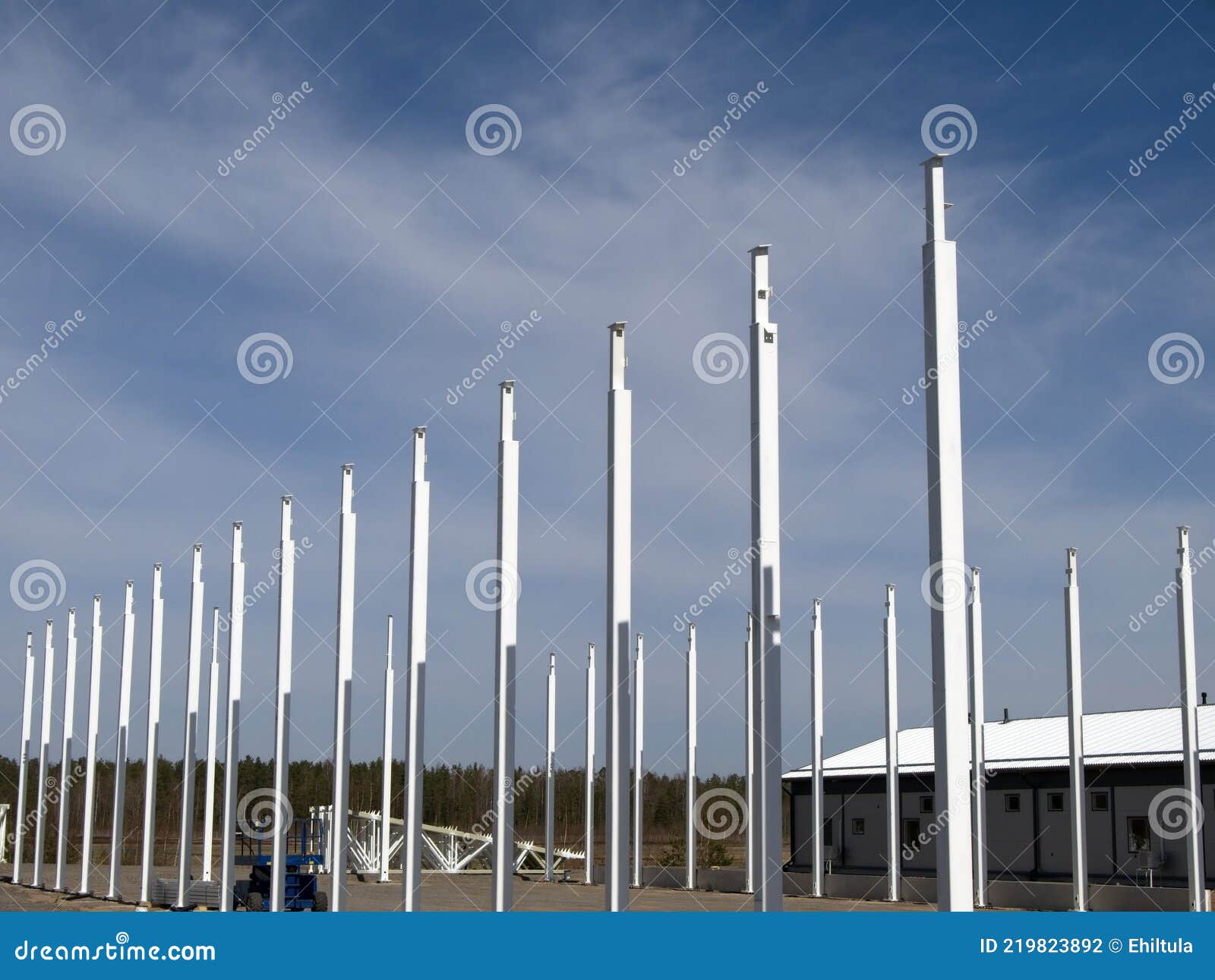 White Painted Steel Frame Construction Site Stock Photo - Image of ...
