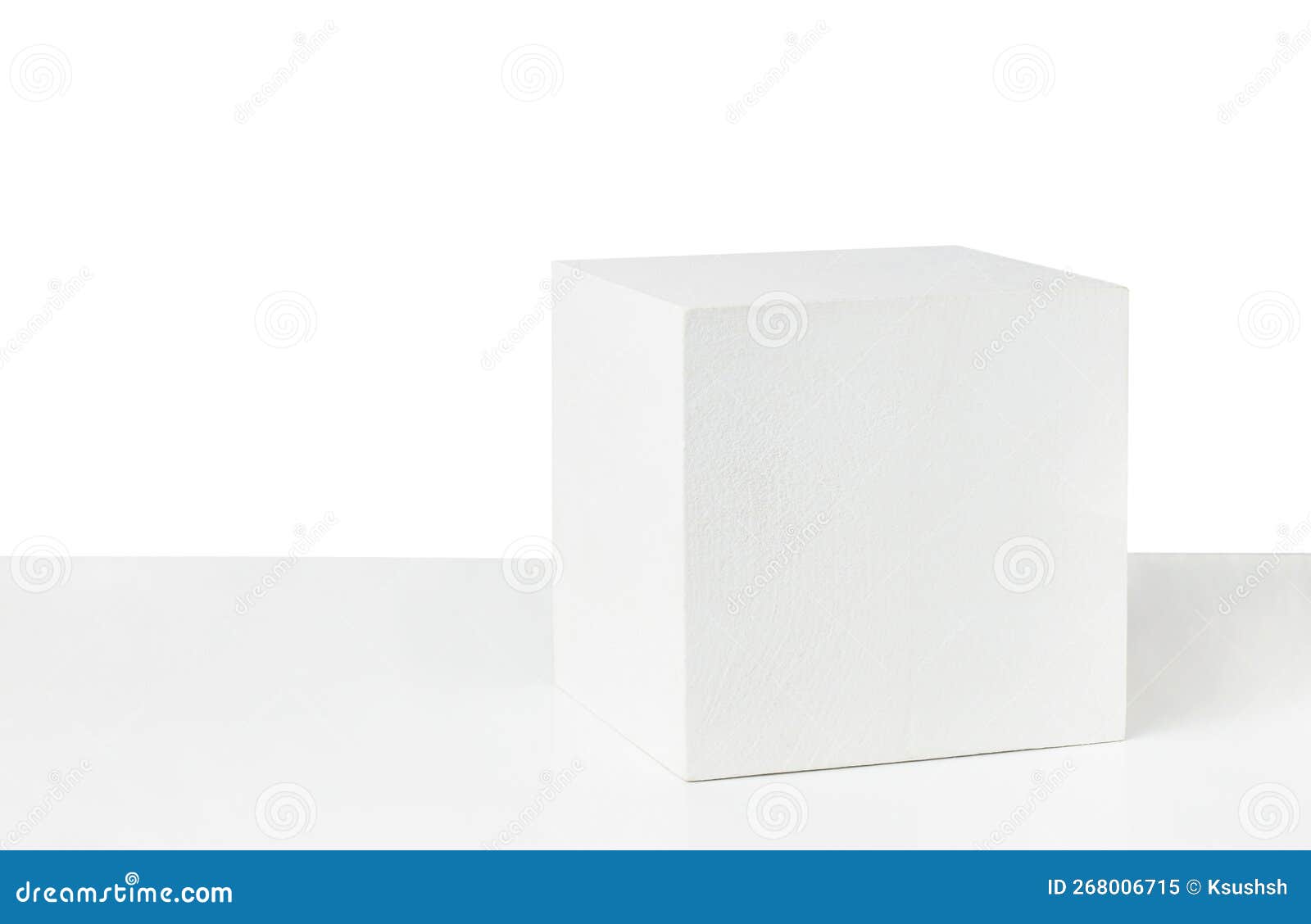 White Painted Wooden Cube on Table Isolated on White Stock Image ...