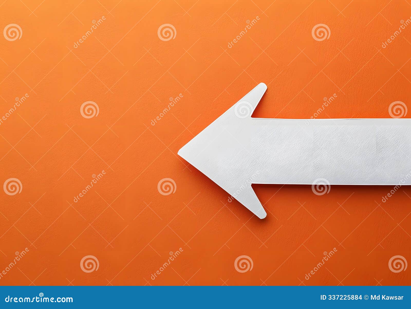 White Paper Arrow Sign Pointing Left on Orange Background Stock ...