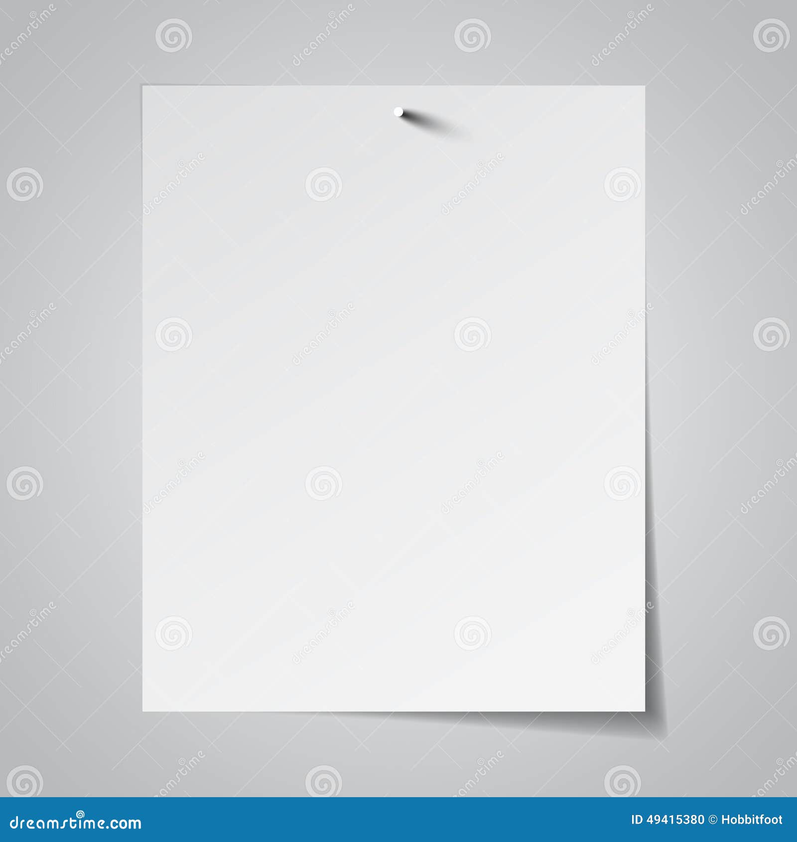 White Paper Attached with Nail. Vector Stock Vector - Illustration of ...