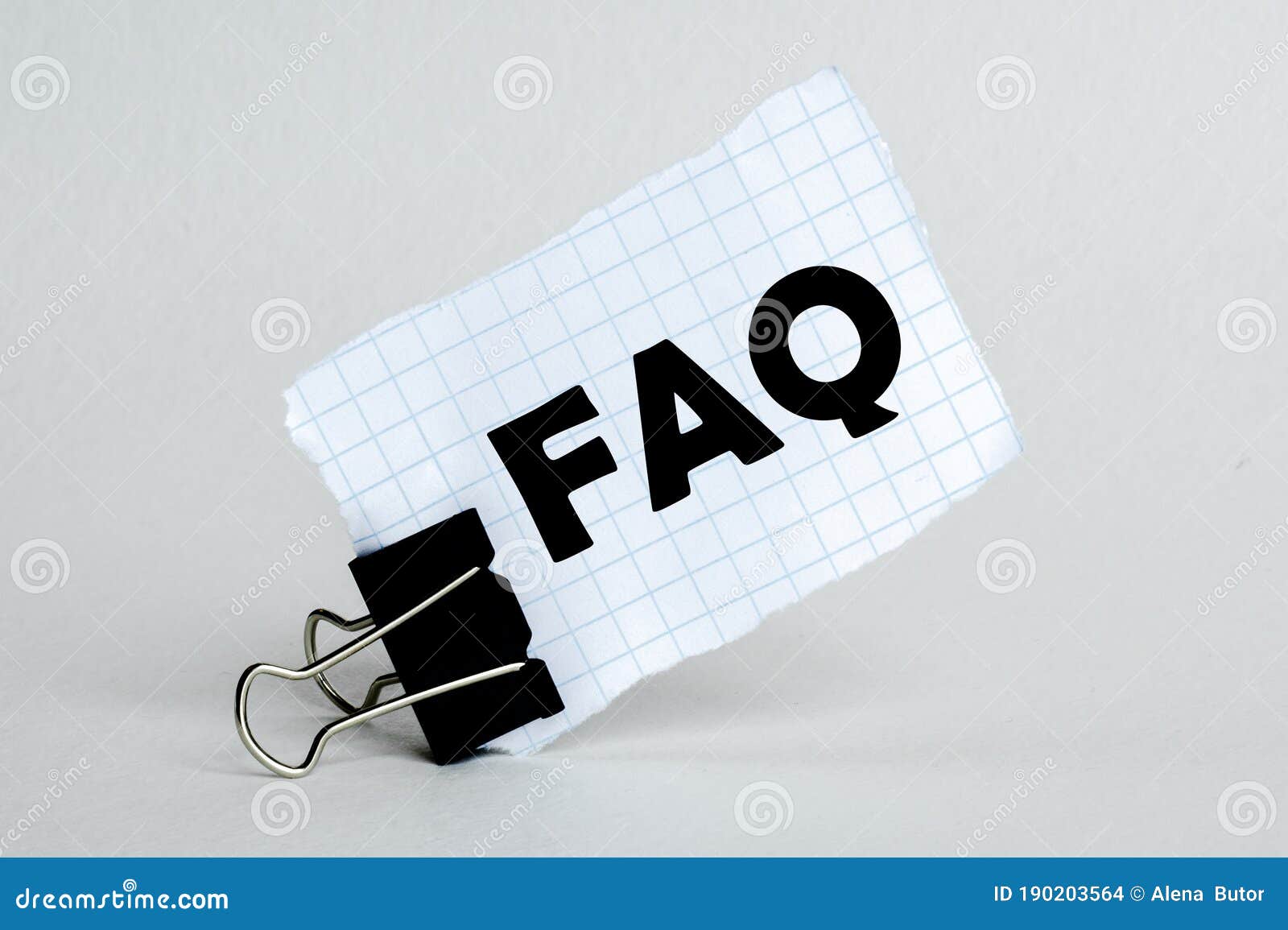 White Paper on the White Background with Text FAQ Stock Photo - Image ...