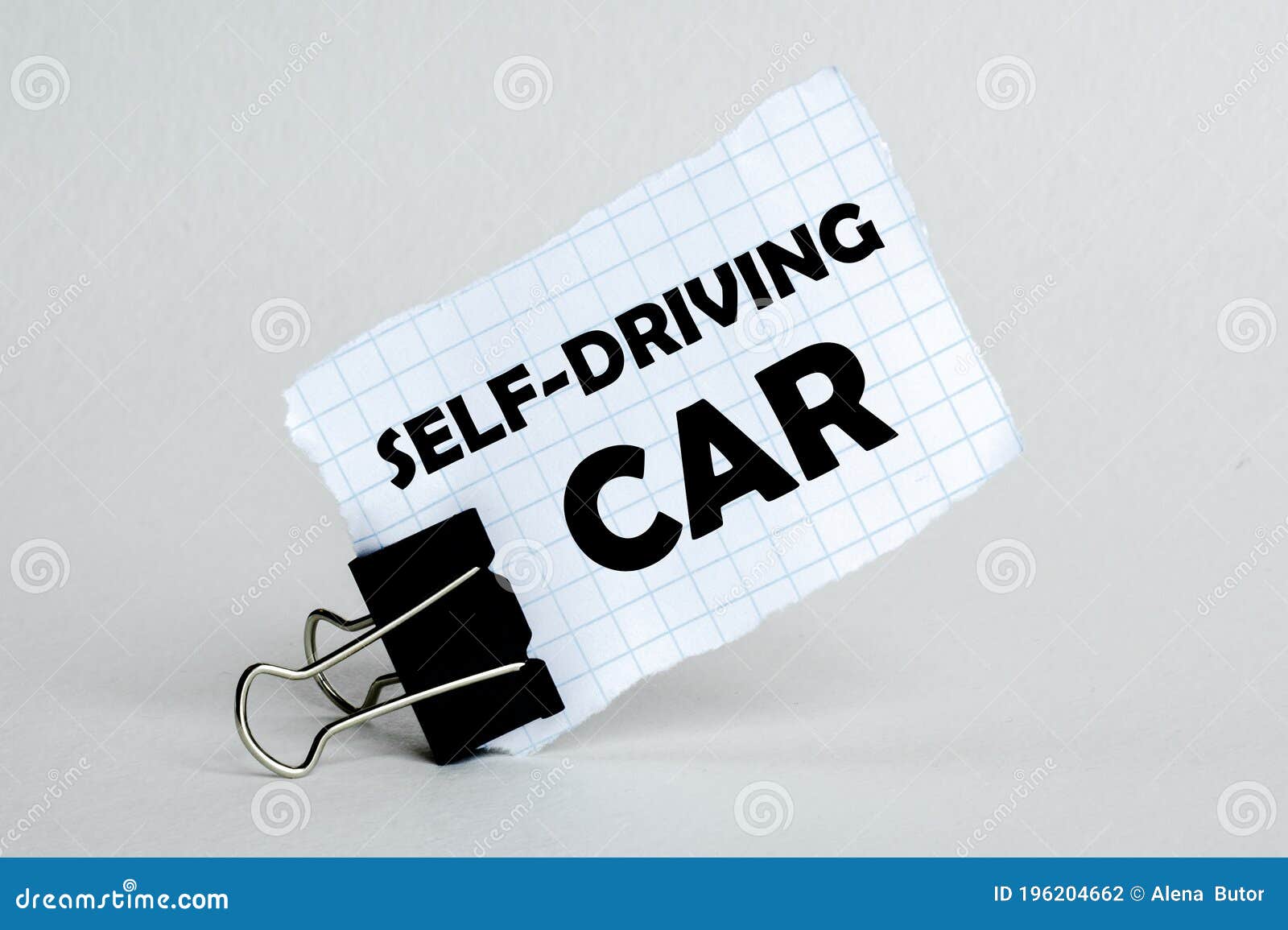 White Paper on the White Background with Text Self-driving Car Stock ...