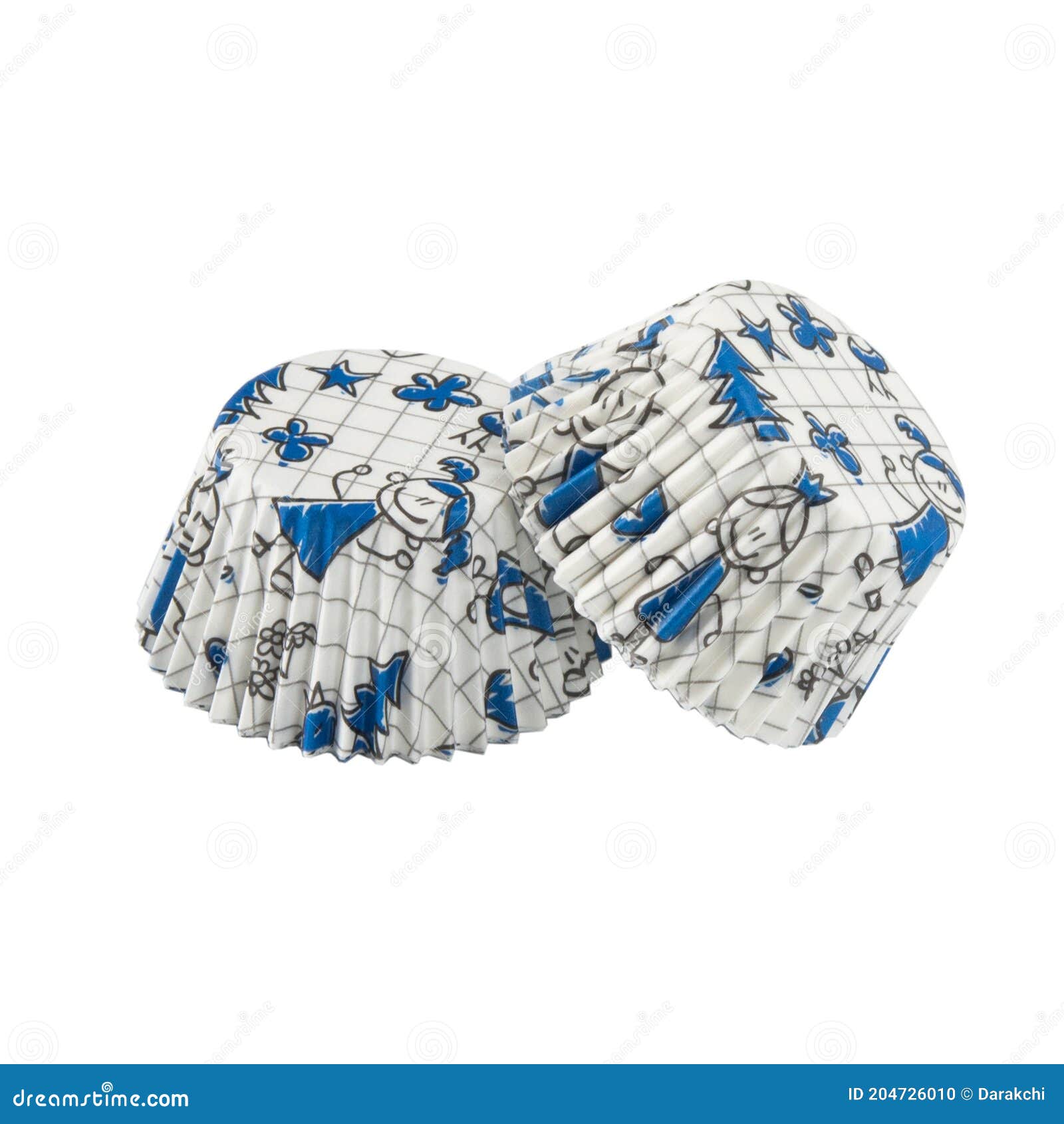 White Paper Baking Forms for Muffins and Cupcakes with Kids` Drawings ...