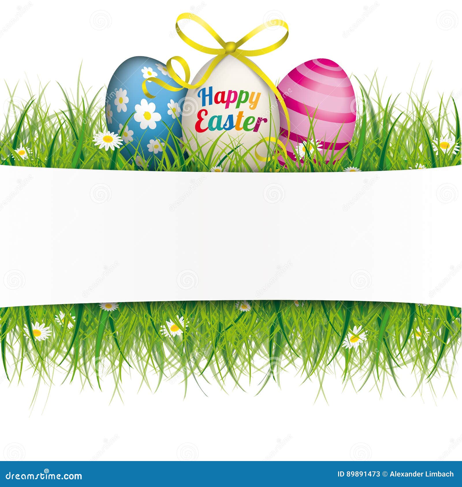 White Paper Banner Easter Eggs Banner Stock Vector - Illustration of ...