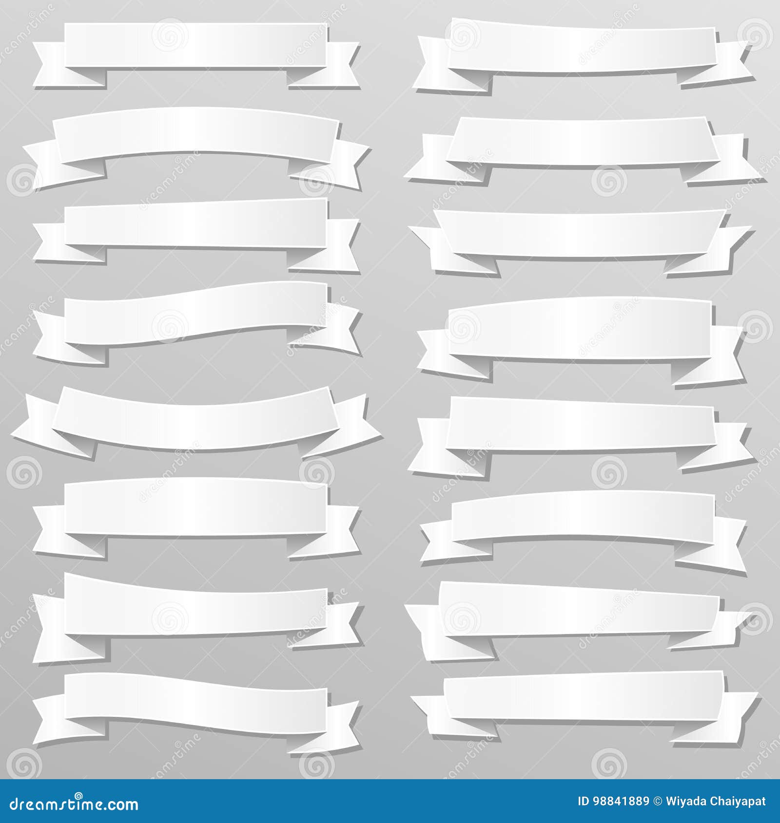 White Paper Banners and Ribbons Stock Illustration - Illustration of ...