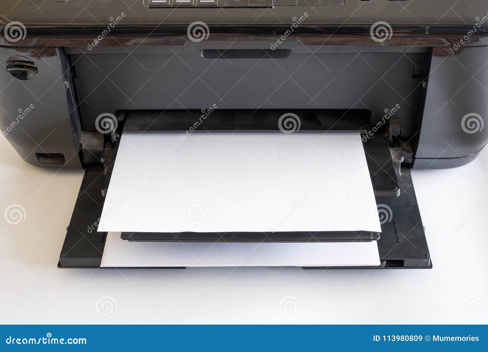 White Paper in Black Printer Toner and Color Stock Image - Image of ...