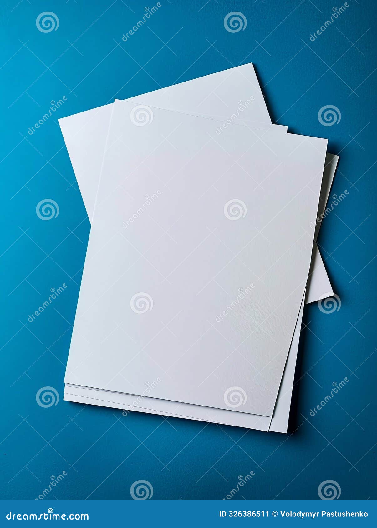 White Paper on Blue Background Stock Image - Image of background ...