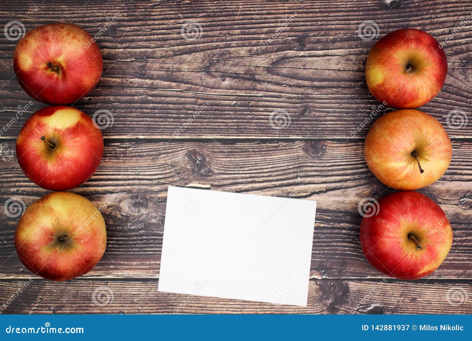 White Paper on the Bottom and Apples Around Stock Image - Image of diet ...