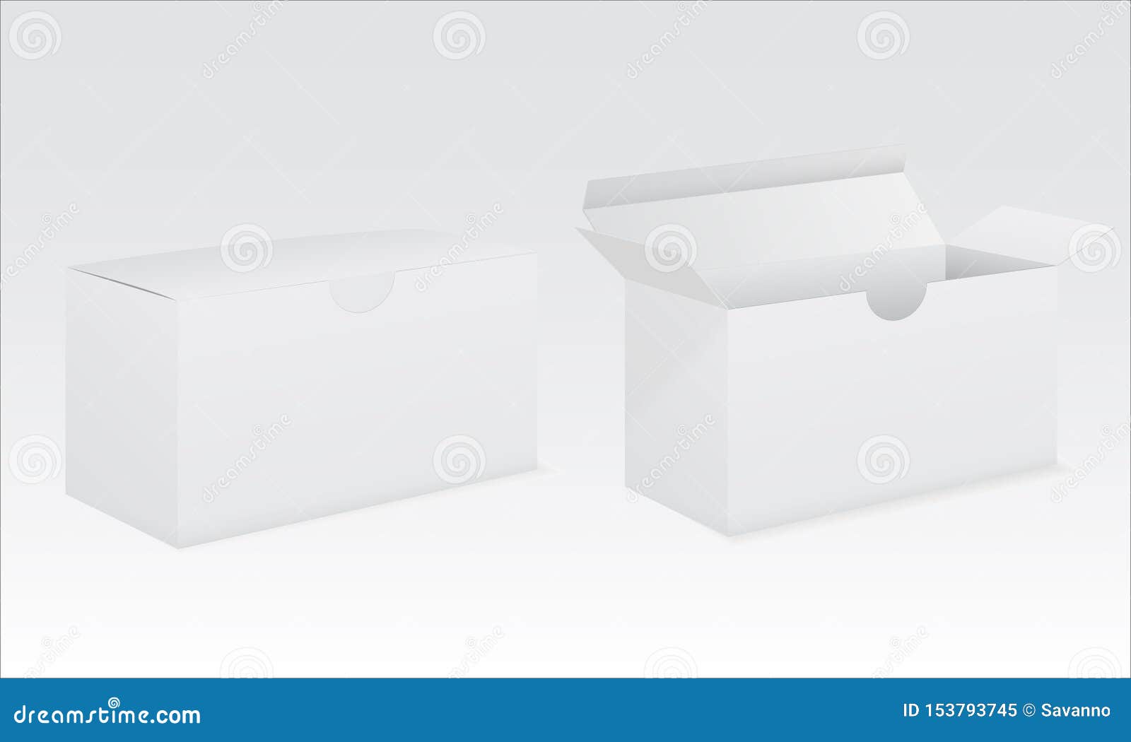 White Paper Box. Open and Closed Stock Vector - Illustration of white ...