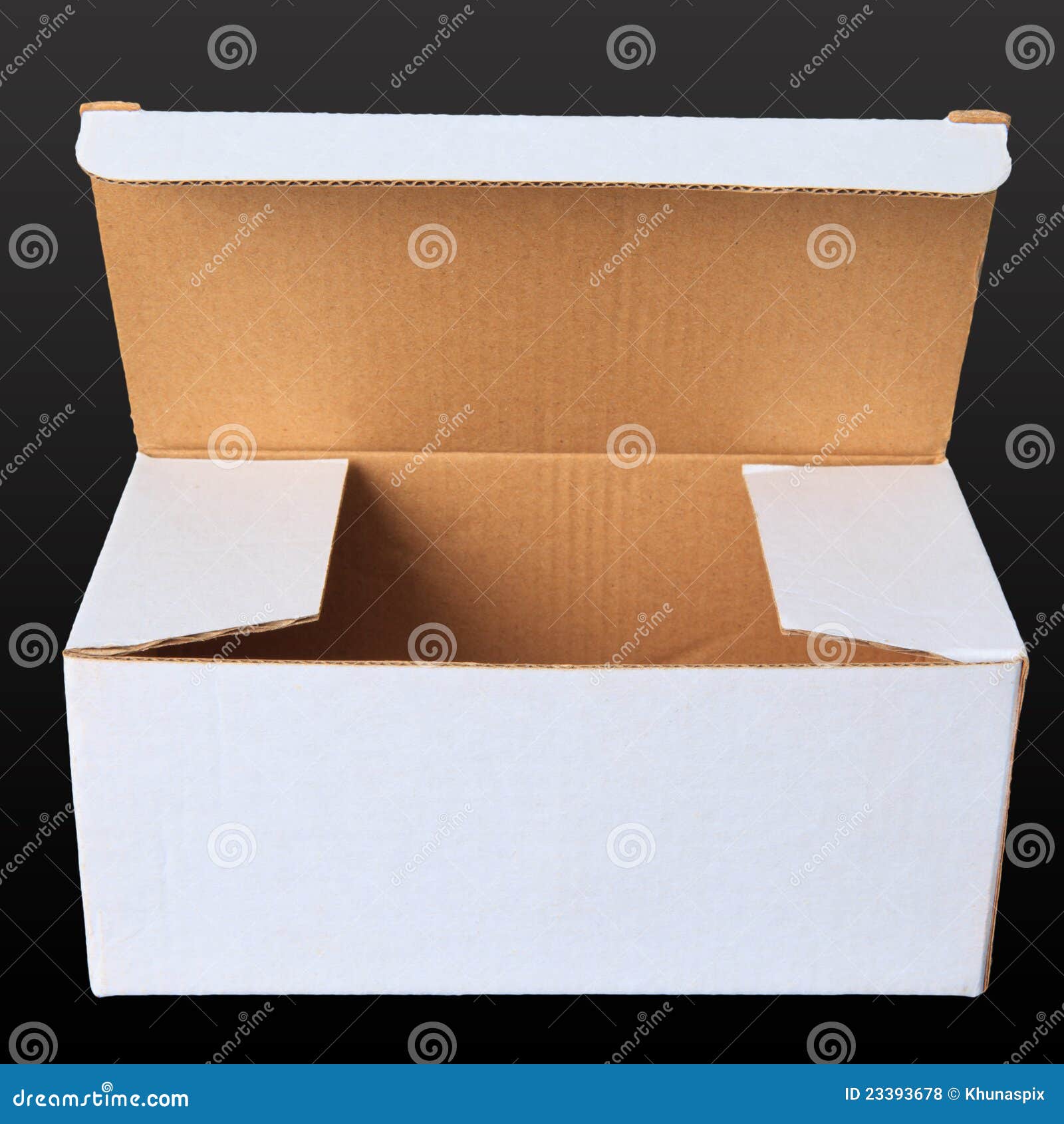White Paper Box Open One Side Black Stock Photo - Image of receiving ...