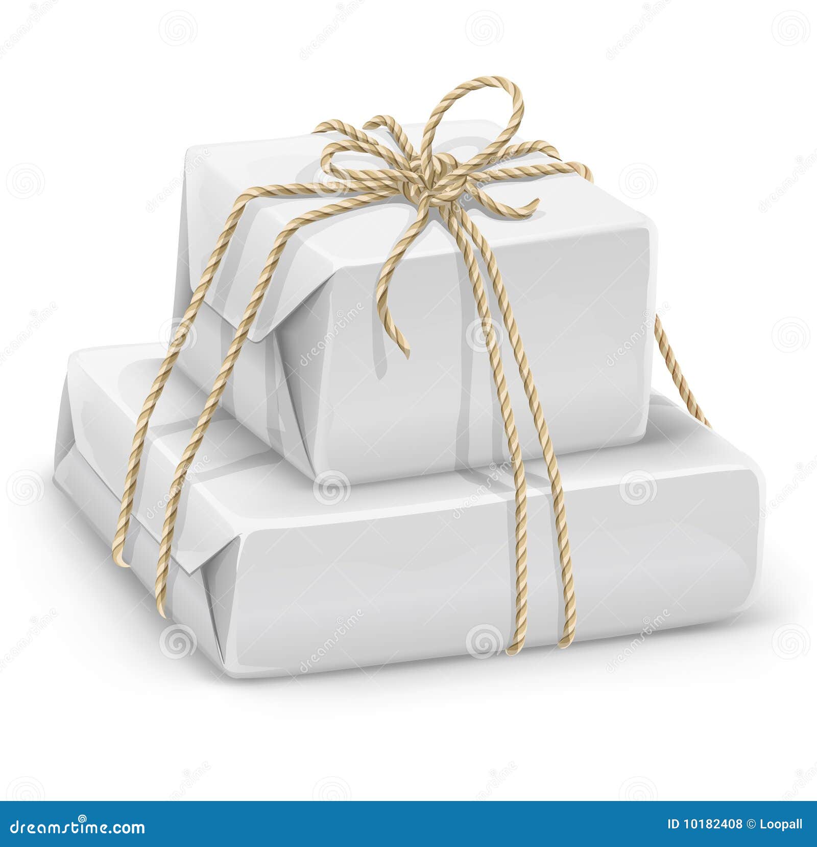 White Paper Boxes Wired by Rope Stock Illustration - Illustration of ...