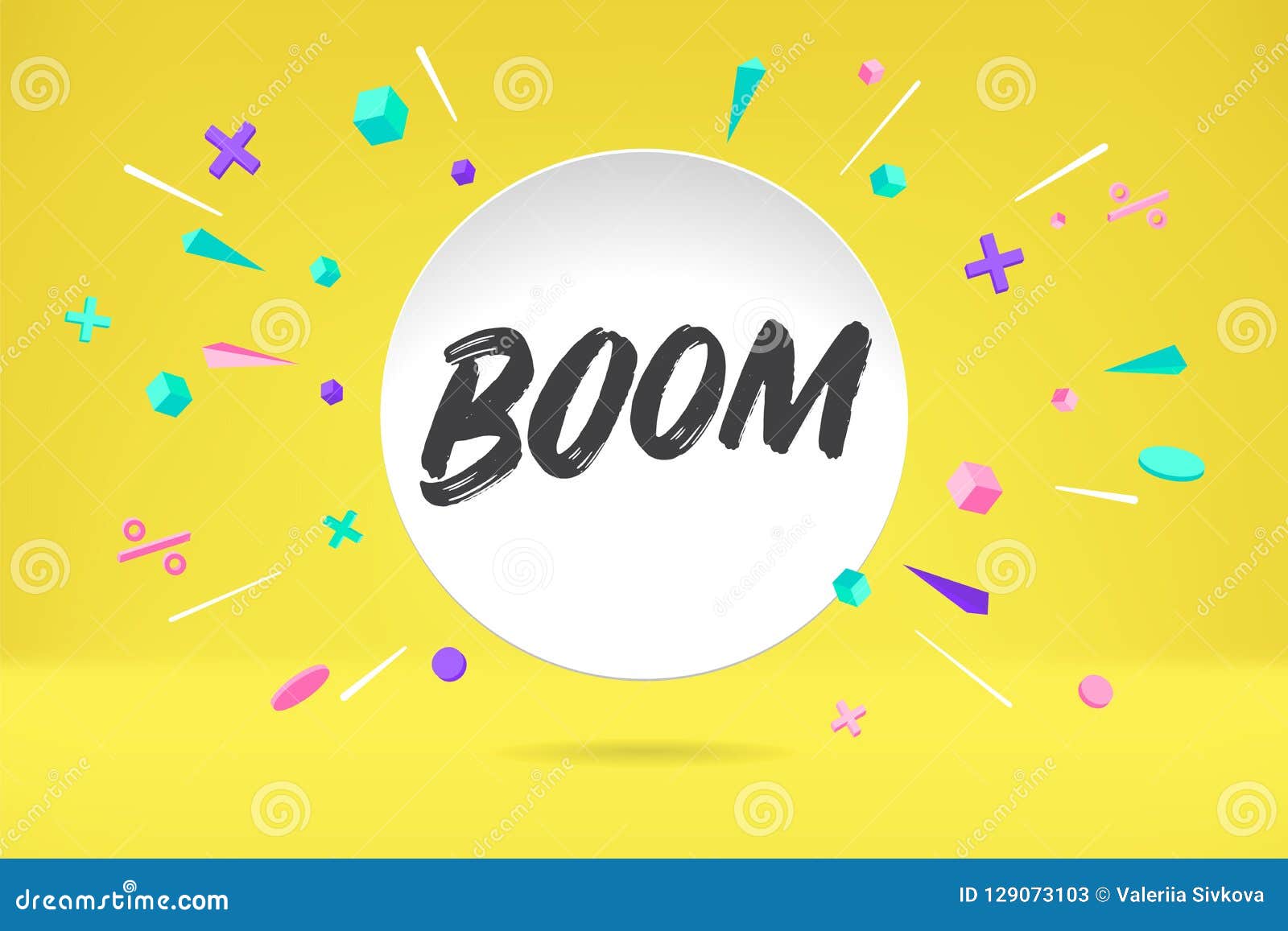 White Paper Bubble Cloud with Text Boom for Emotion, Motivation ...