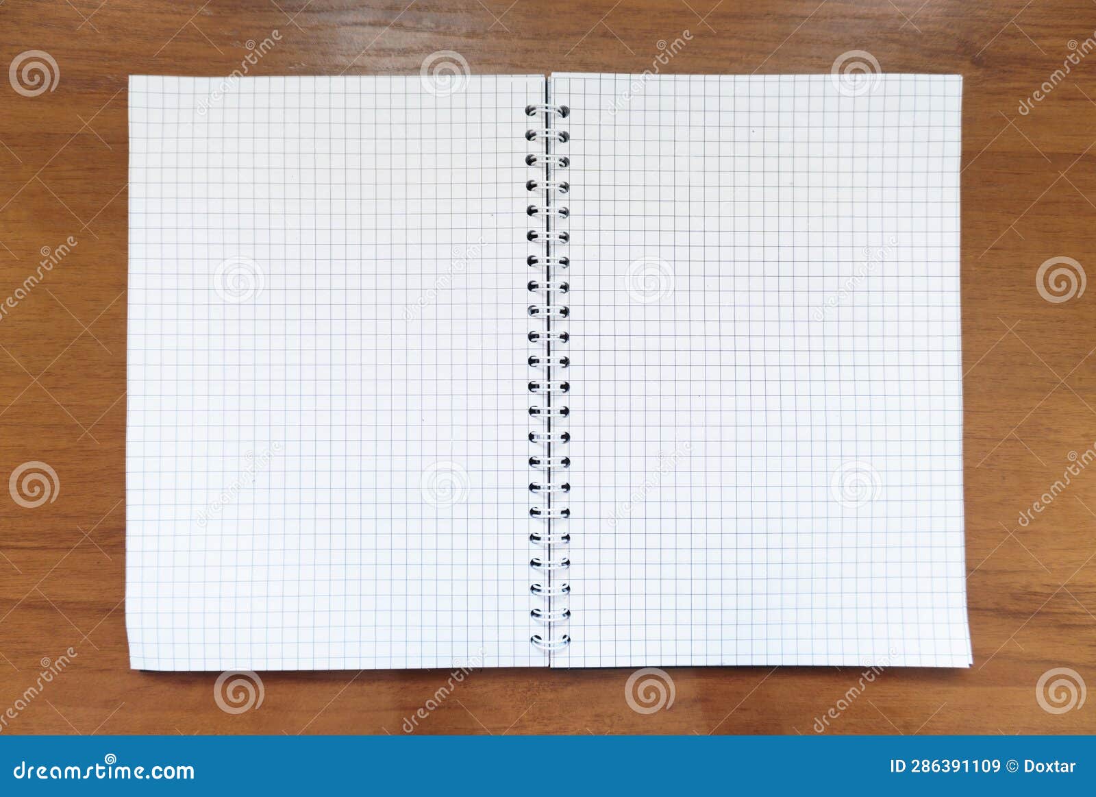 Notebook With Square Grid On White Background. Empty Notebook. Royalty ...