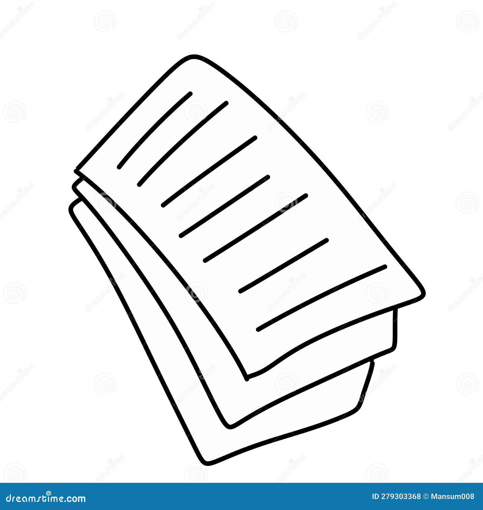 White Paper Cartoon on White Background Stock Illustration ...
